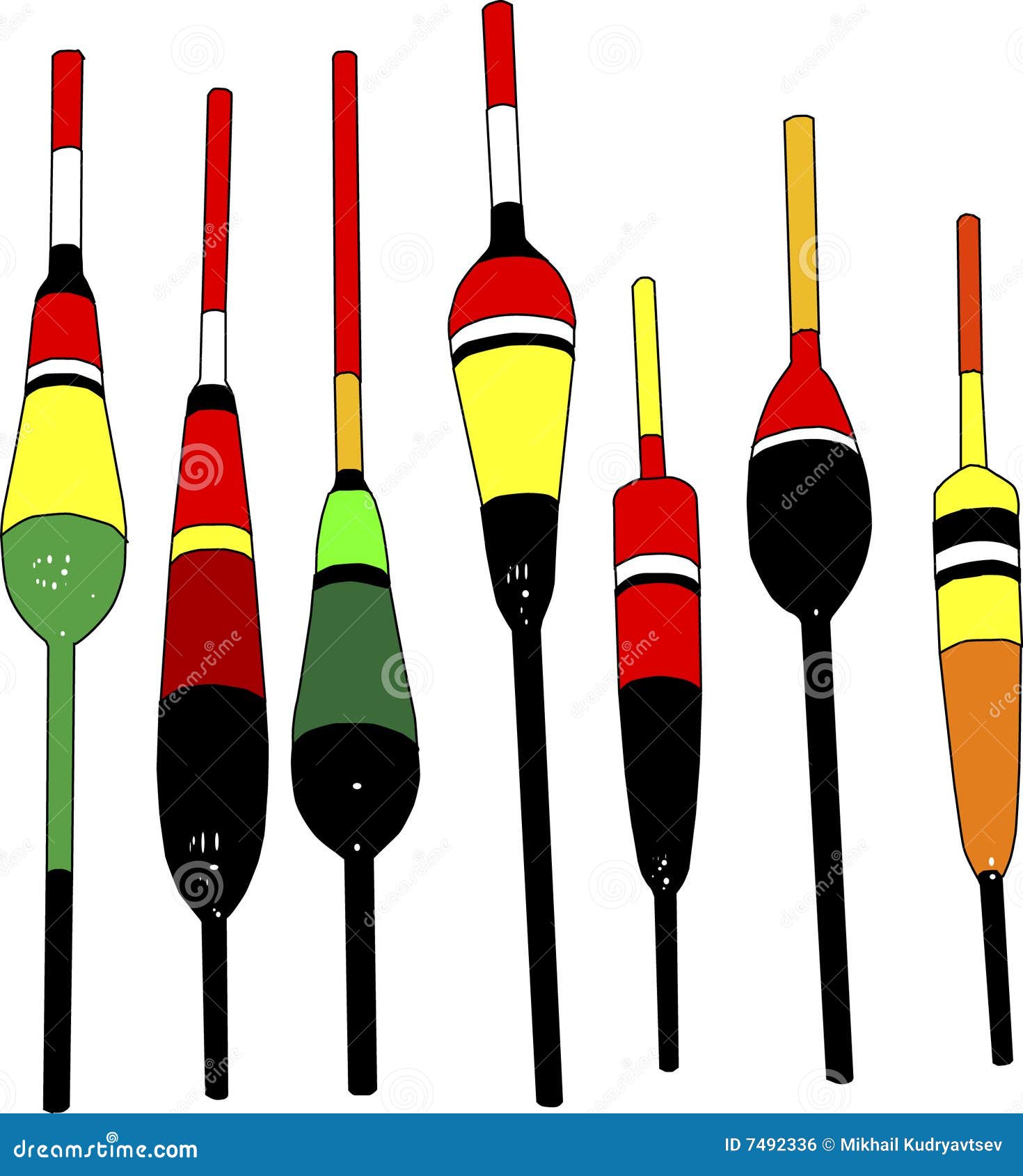 Fishing floats stock vector. Illustration of river, leisure - 7492336