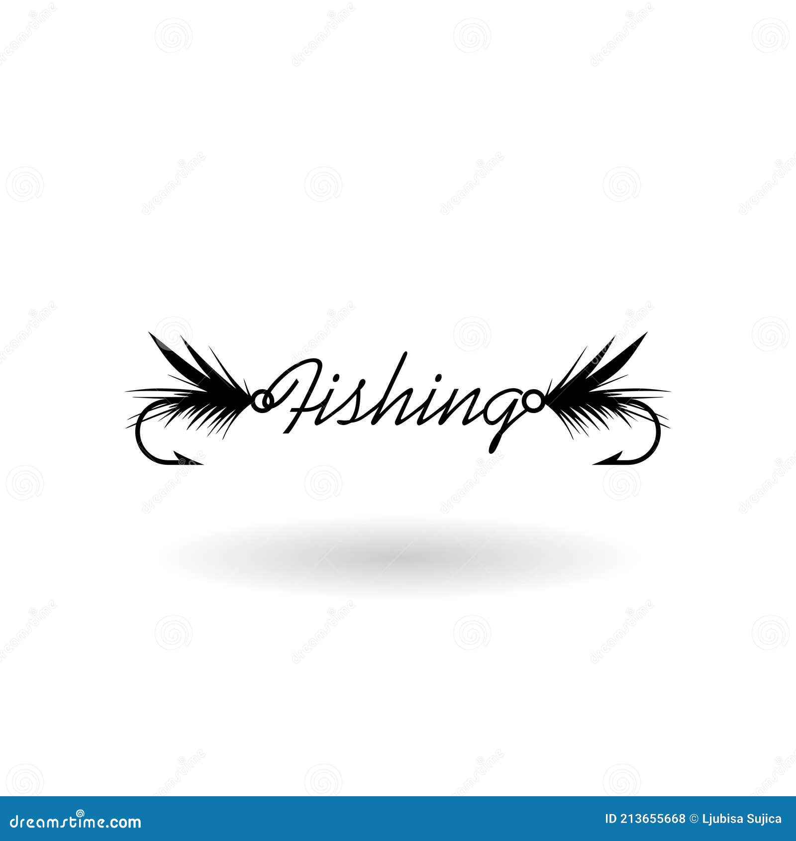 Fishing Fly Icon with Shadow Stock Vector - Illustration of graphic ...