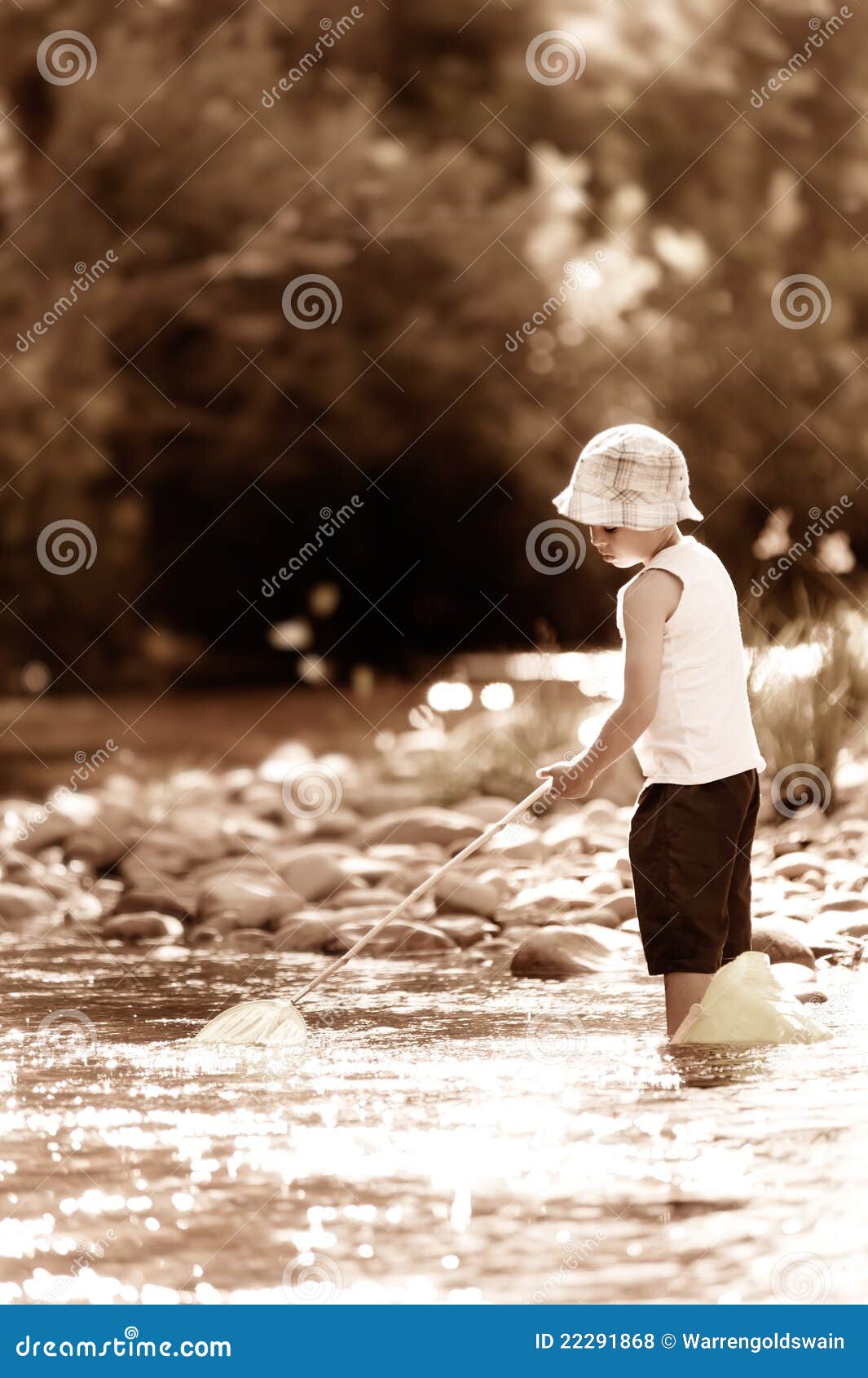 Fishing fun stock photo. Image of water, childhood, sepia - 22291868