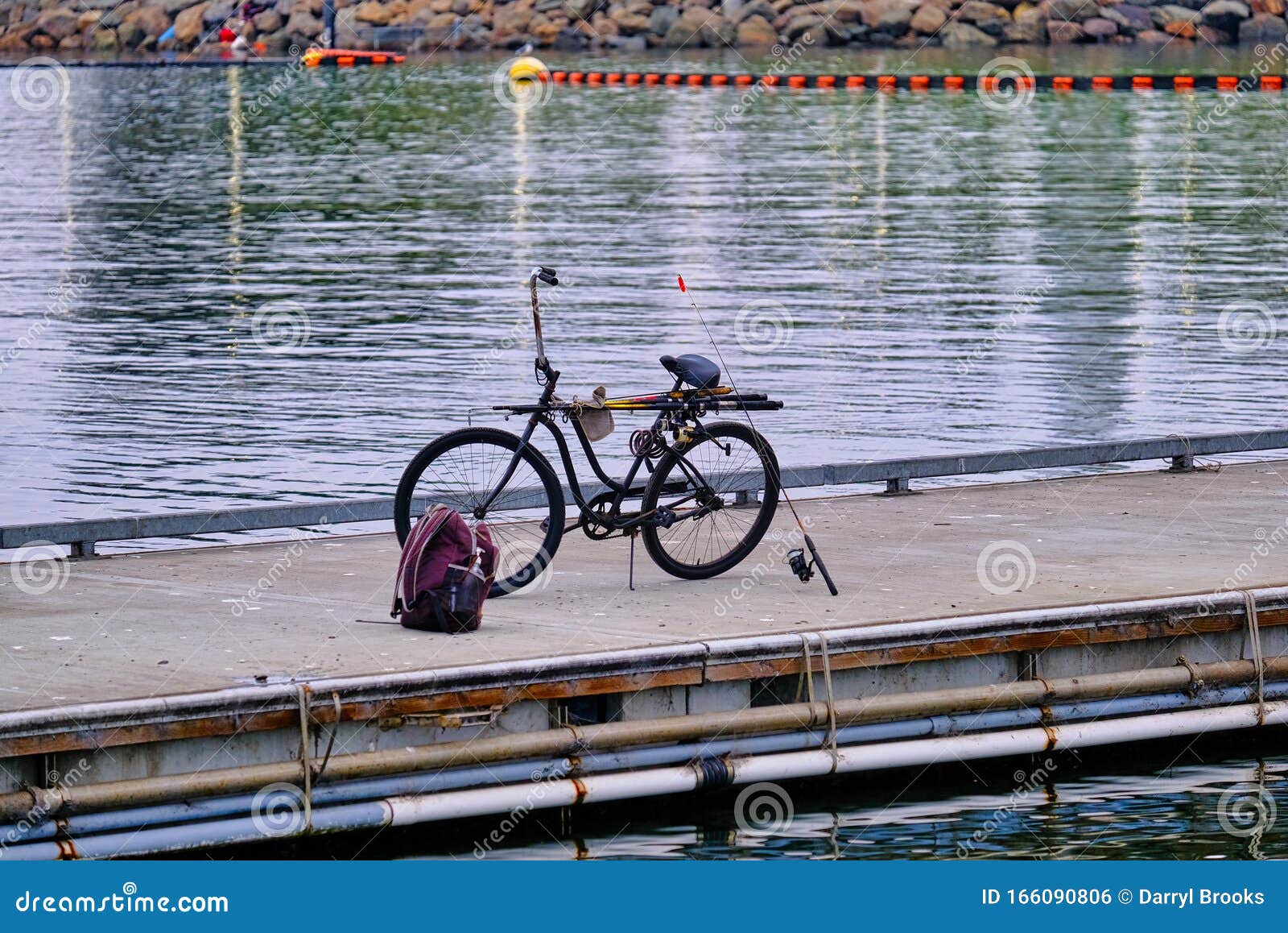 Fishing Gear and Bike stock photo. Image of pier, harbor - 166090806