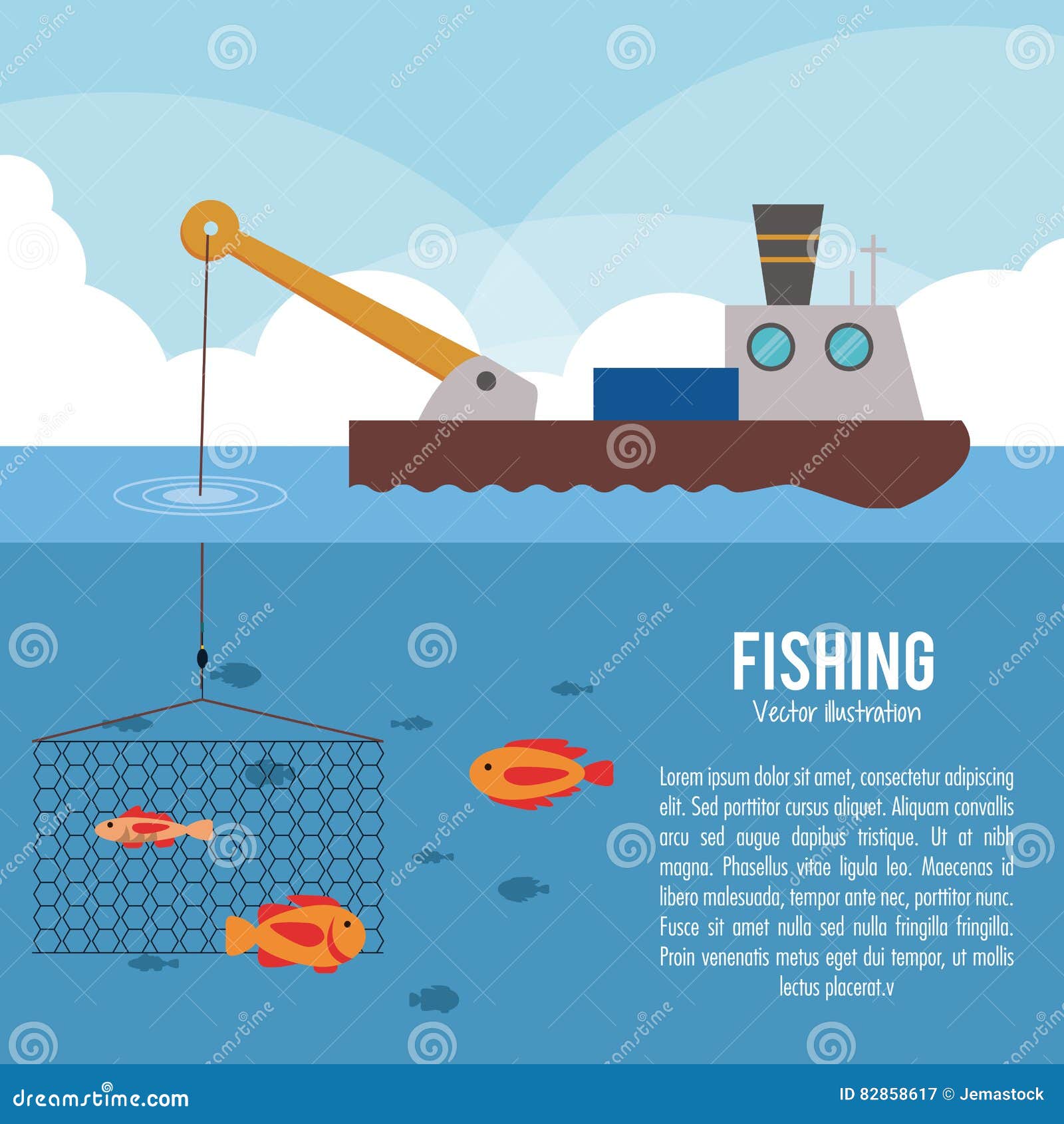 Fishing graphic design stock vector. Illustration of leisure - 82858617