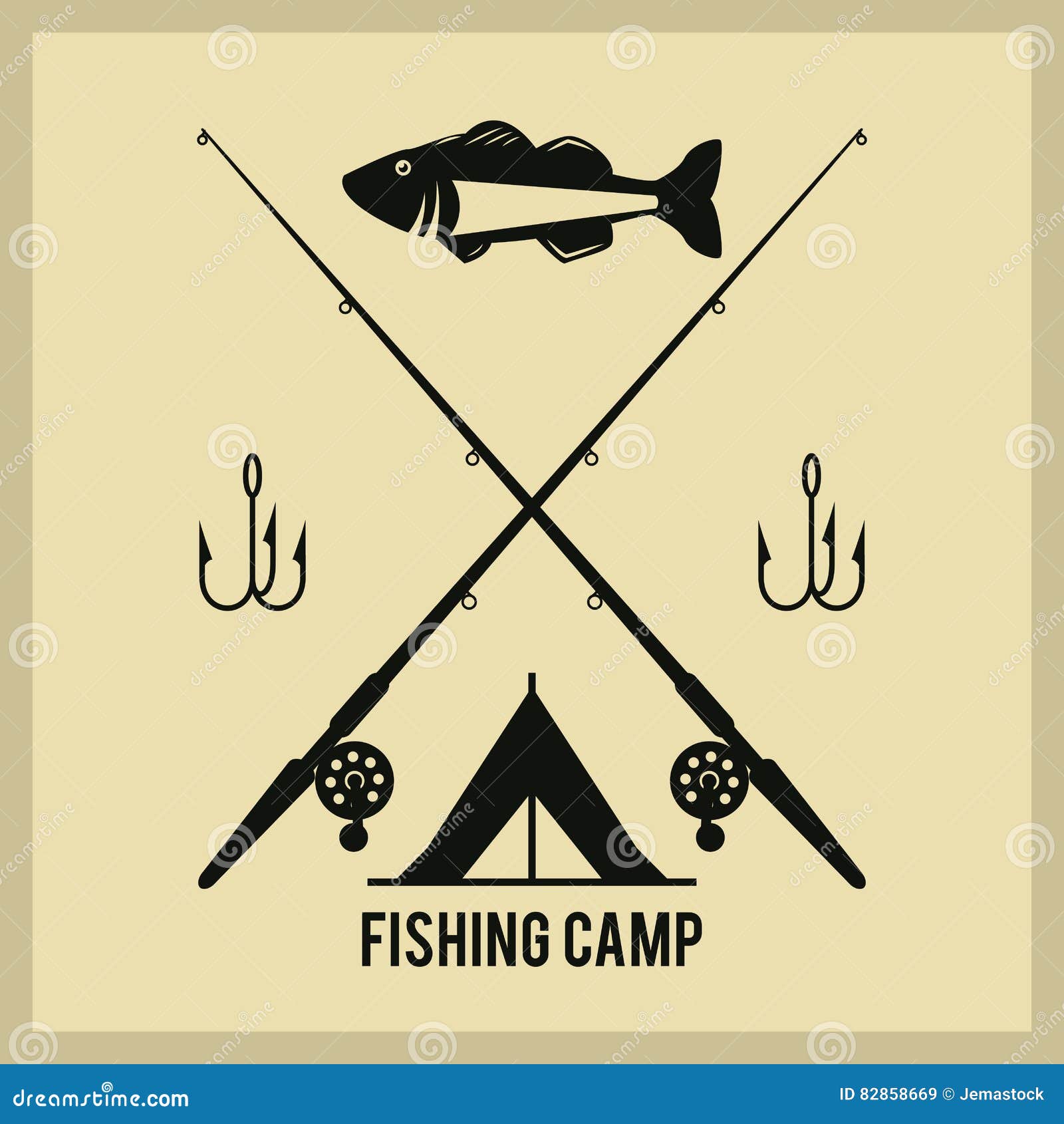 Fishing graphic design stock vector. Illustration of tent - 82858669