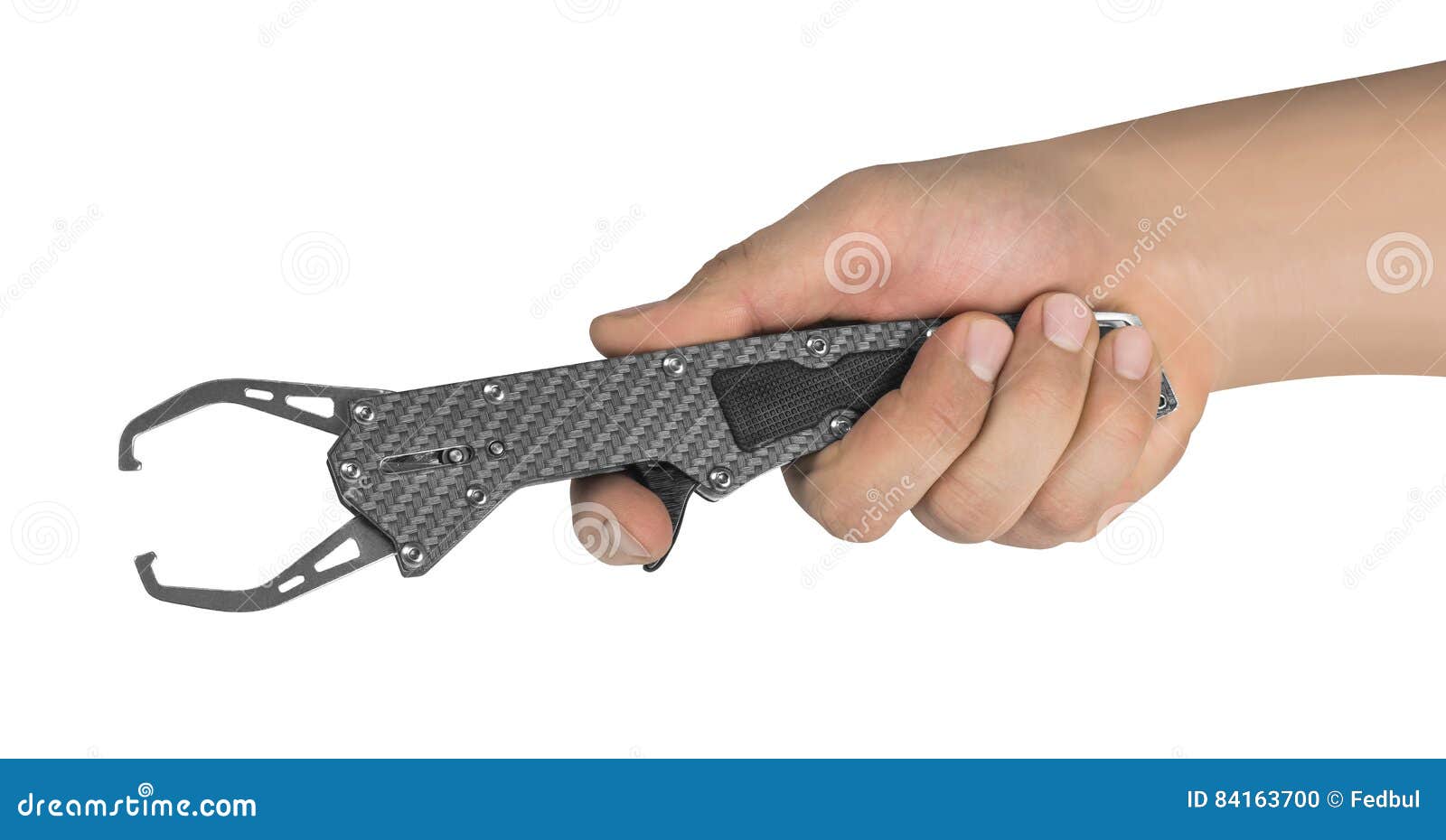 Fishing gripper in hand stock photo. Image of gripper - 84163700