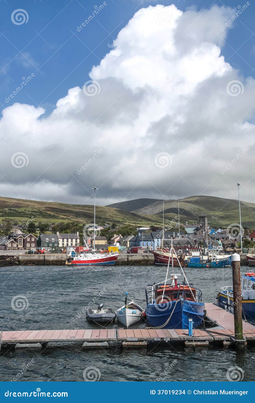 Fishing harbor of Dingle stock photo. Image of anchor - 37019234