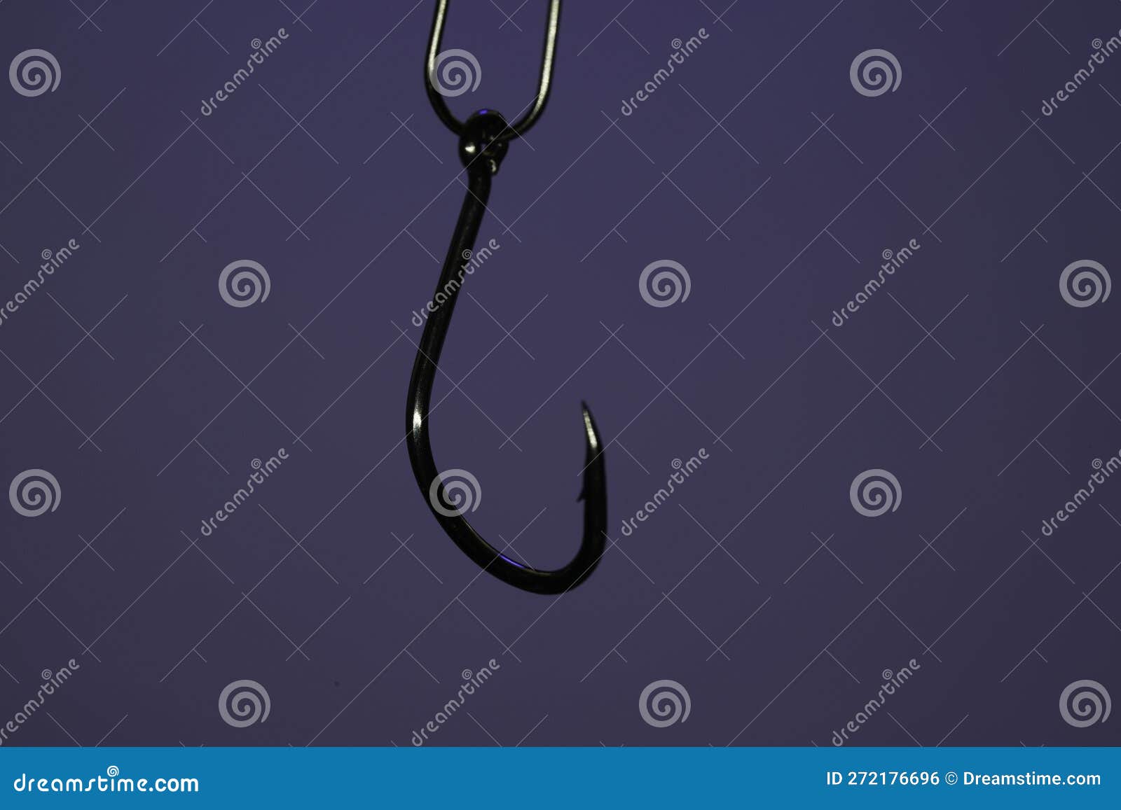 Fishing Hook on a Background of Blue and White Stock Photo - Image of ...