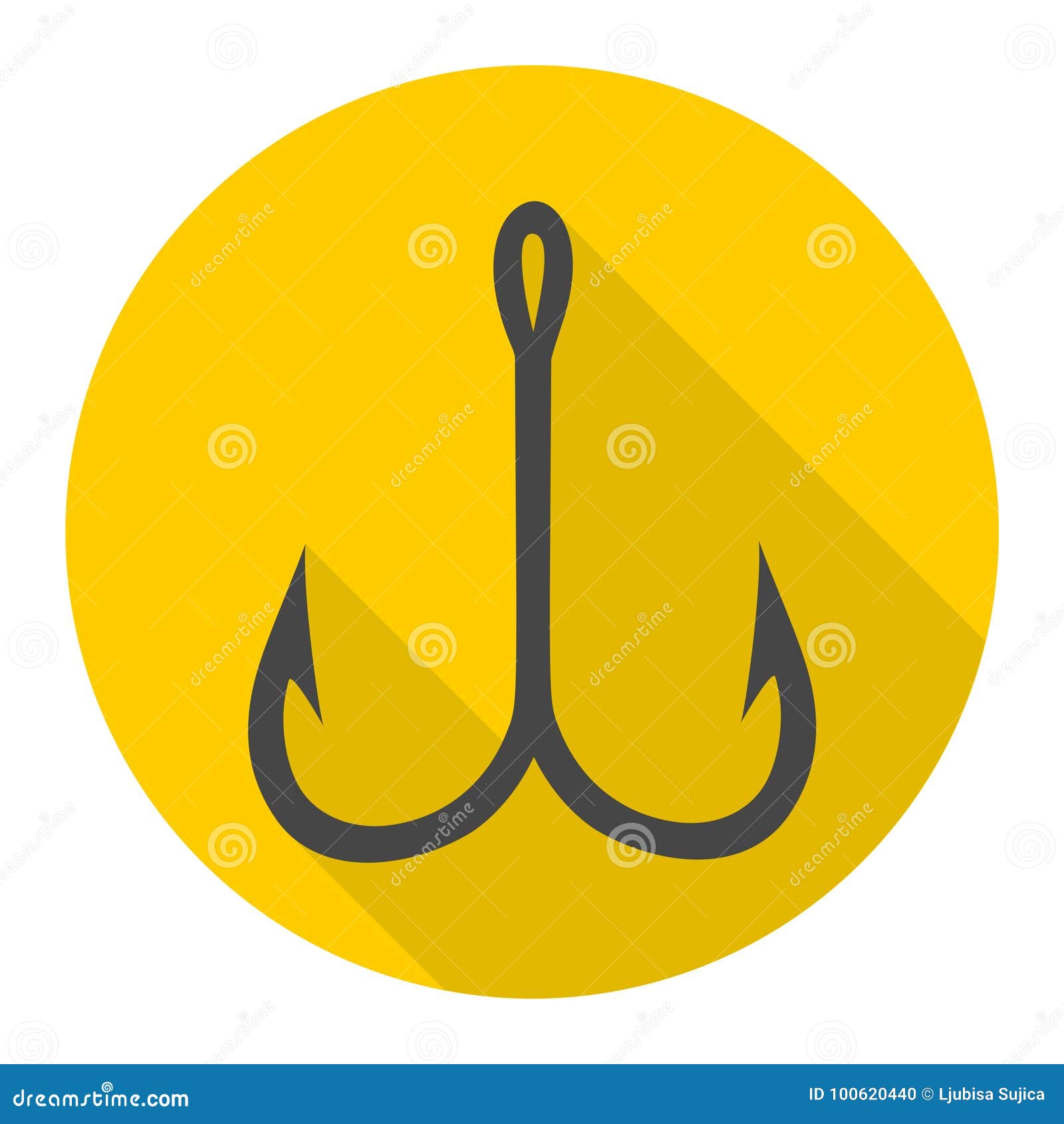 Fishing Hook, Barbed Fish Hook Vector Icon Stock Vector - Illustration ...