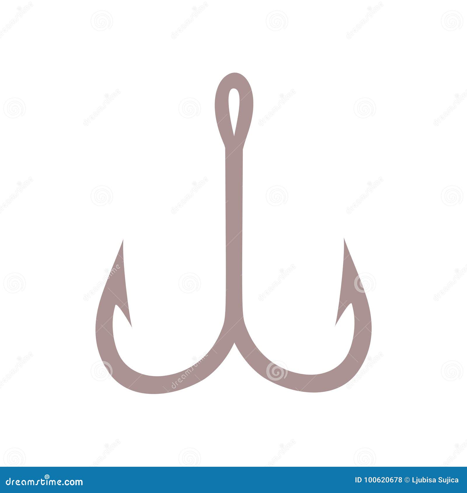 Fishing Hook, Barbed Fish Hook Vector Icon Stock Vector - Illustration ...
