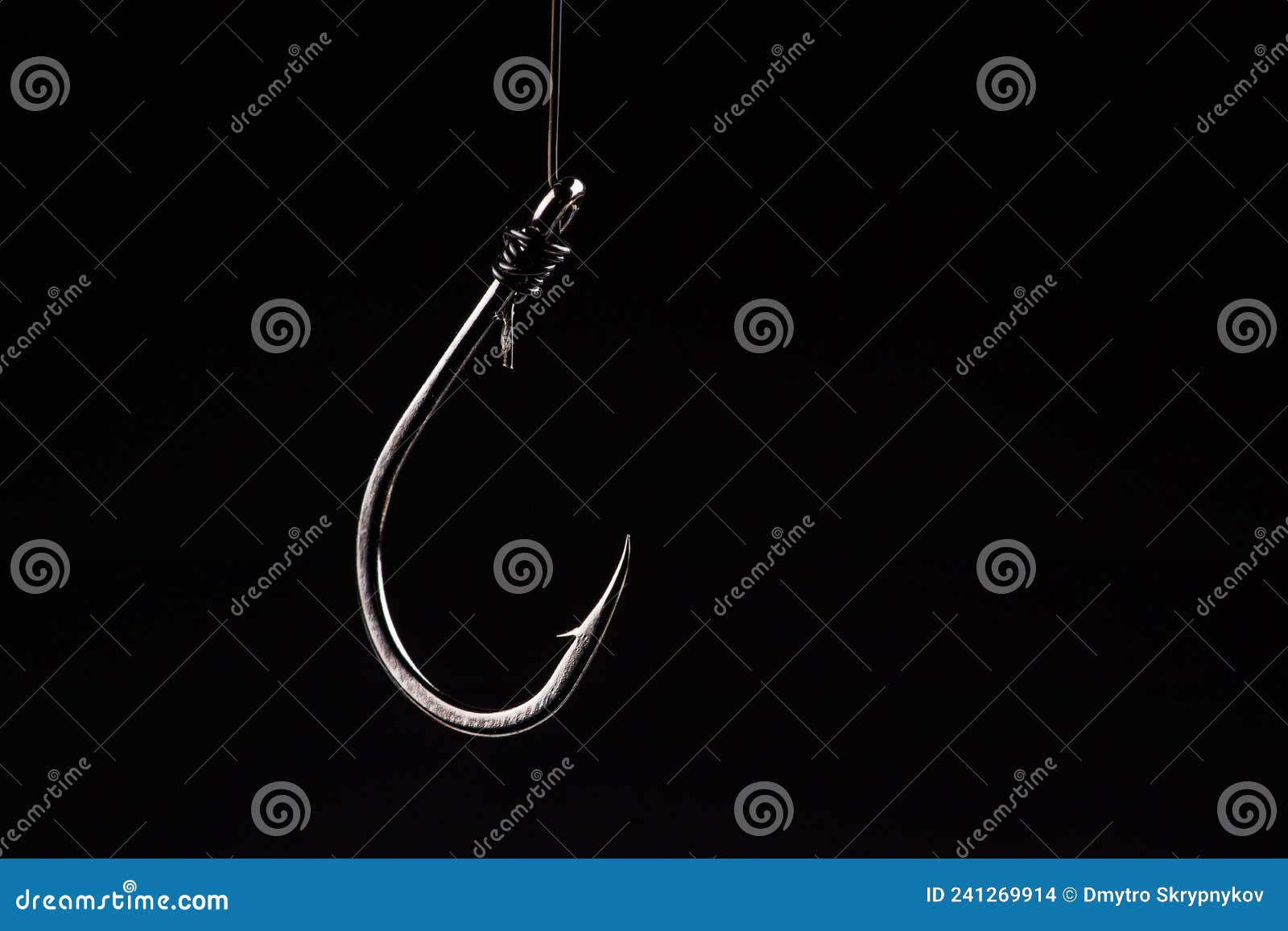 Fishing Hook on a Black Background. Trap, Catch on, Risk Stock Photo ...
