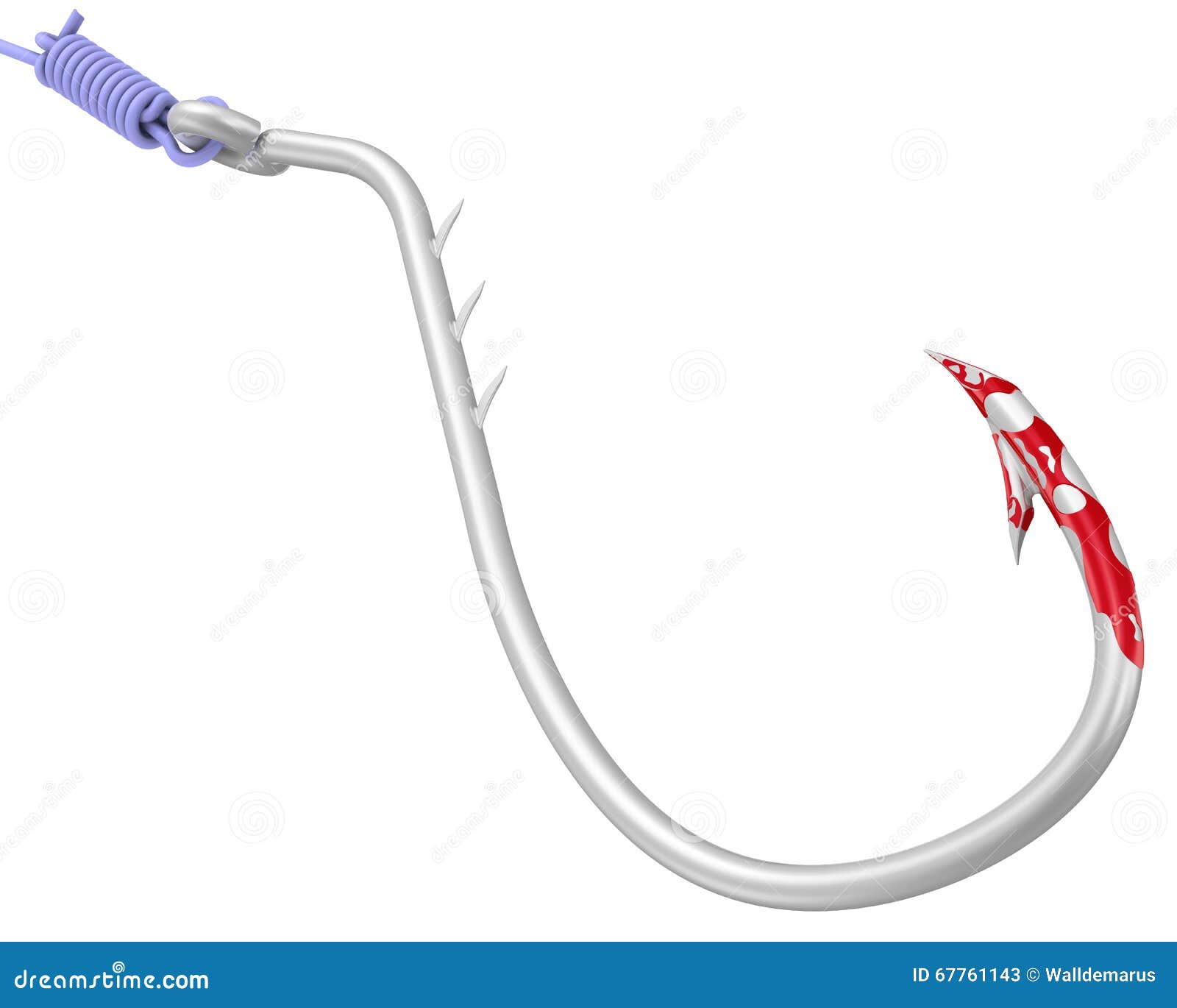 Fishing hook in the blood stock illustration. Illustration of blood ...