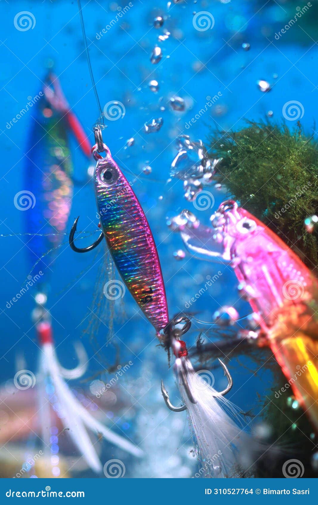Fishing Hook Closeup Underwater Stock Photo - Image of closeup, water ...