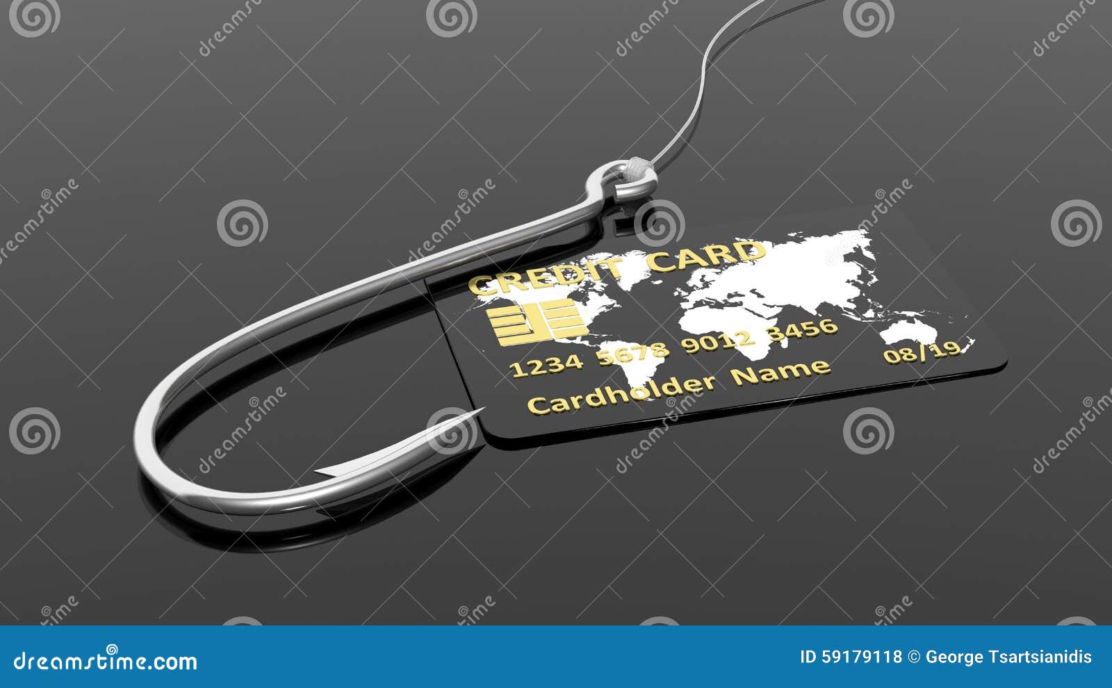 Fishing Hook and Credit Card Stock Illustration - Illustration of card ...