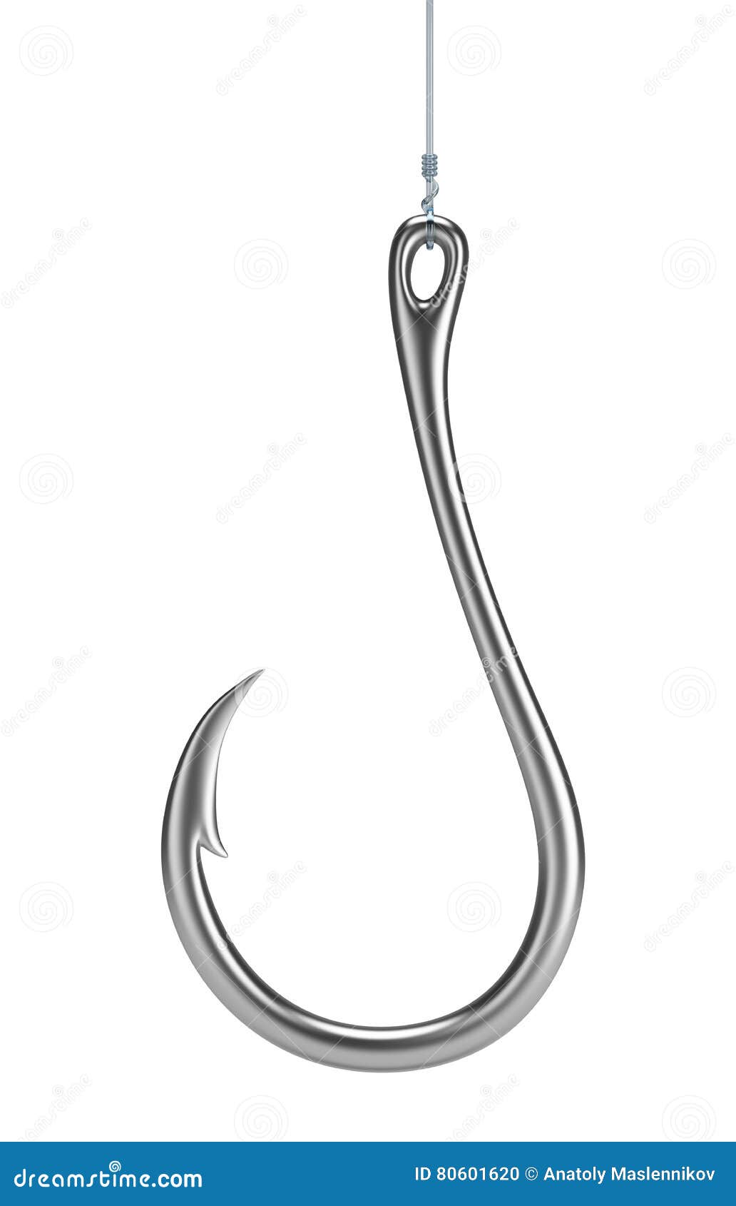 Fishing hook stock illustration. Illustration of barb - 80601620