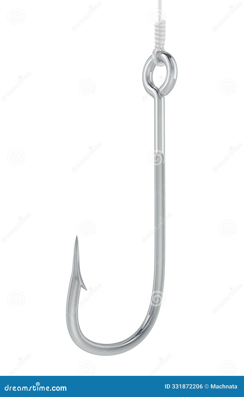 Fishing Hook, 3D rendering stock illustration. Illustration of sharp ...