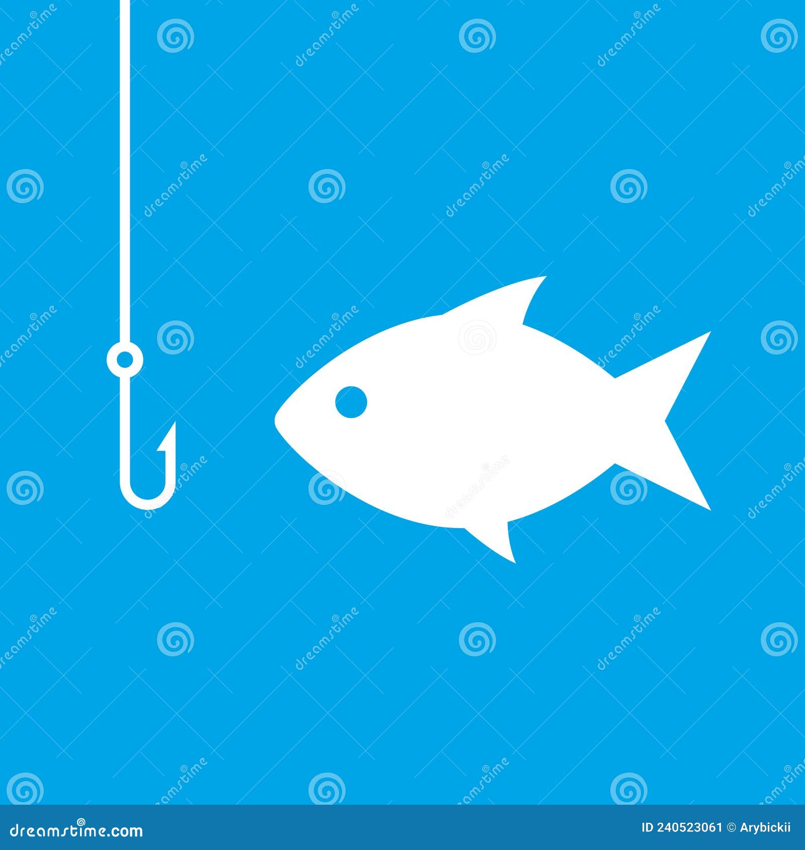 Fishing Hook with Fish. Vector Stock Vector - Illustration of abstract ...