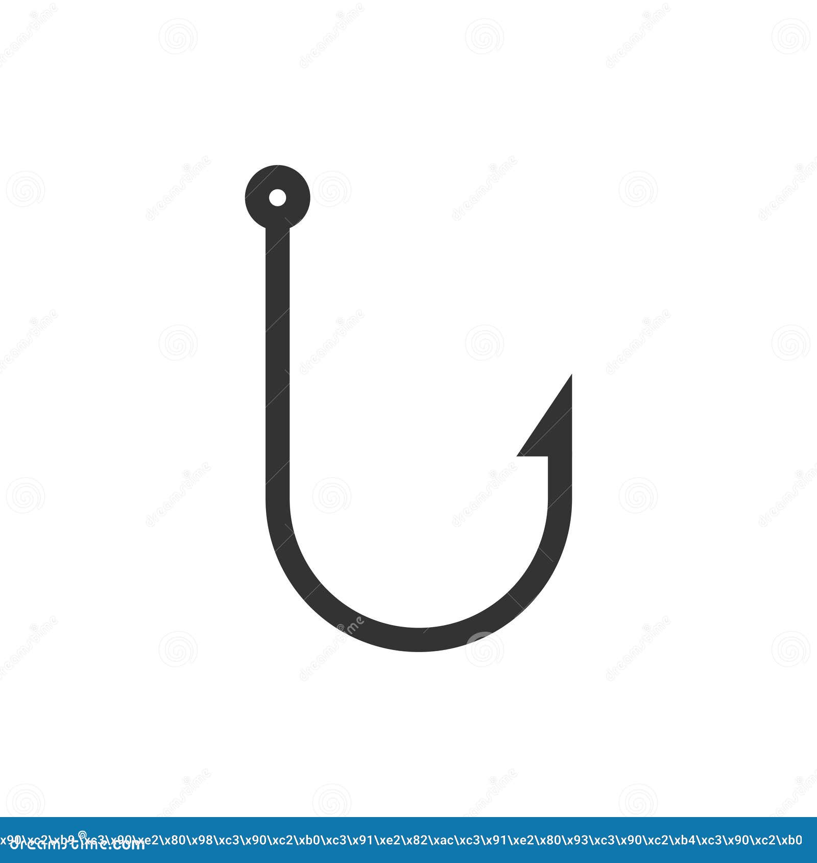 Fishing Hook Icon. Fish Bait Catch Symbol Stock Illustration ...