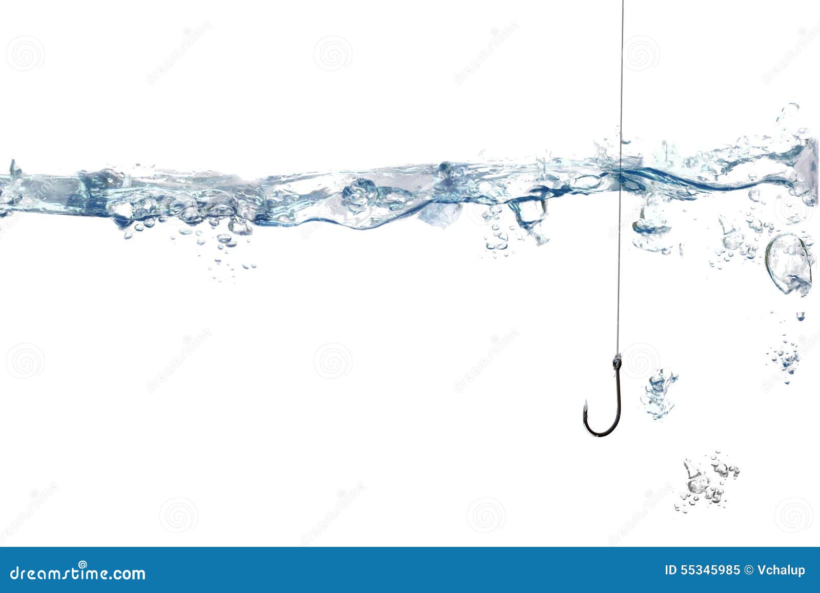 Fishing Hook and Line Under Water Stock Image - Image of hook ...