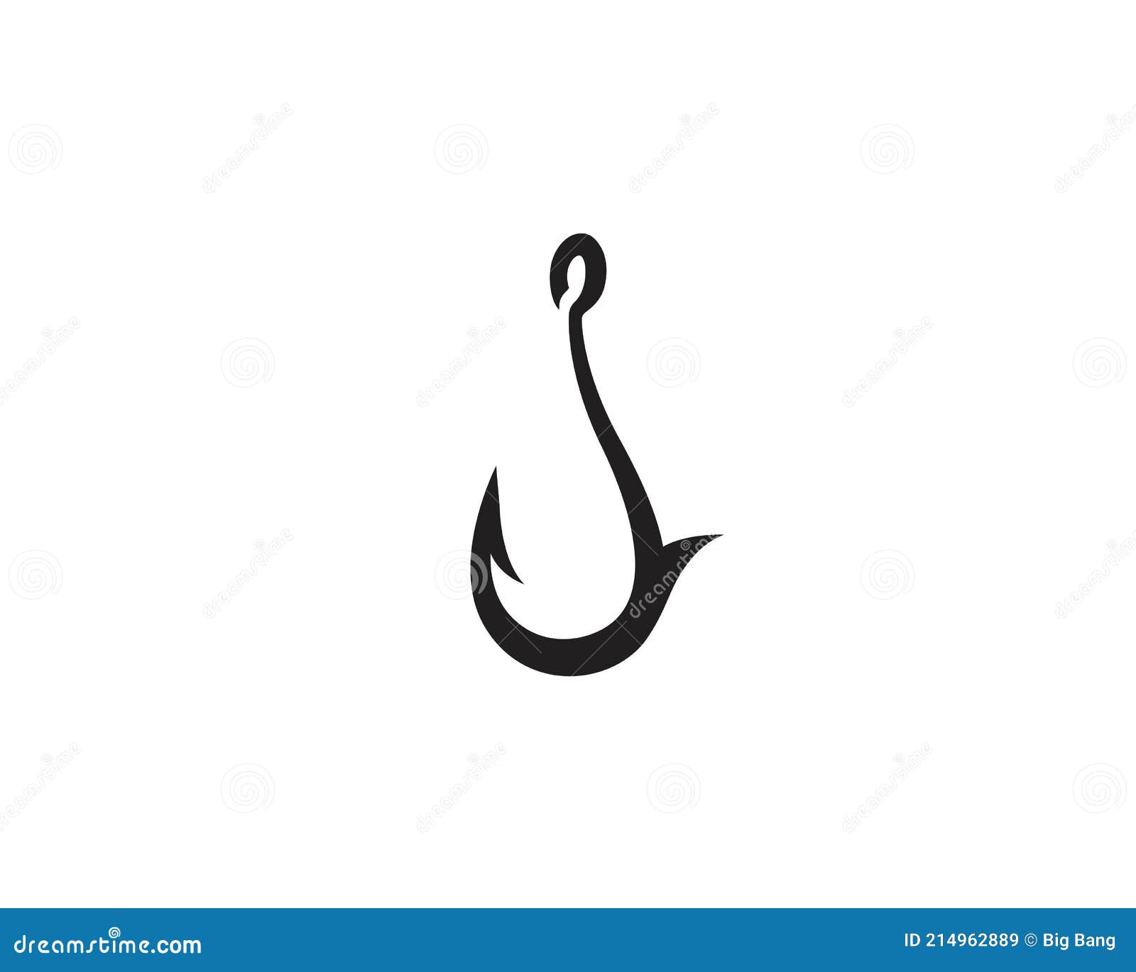 Fishing Hook Logo Design Concept Template. Fully Editable Vector Stock ...