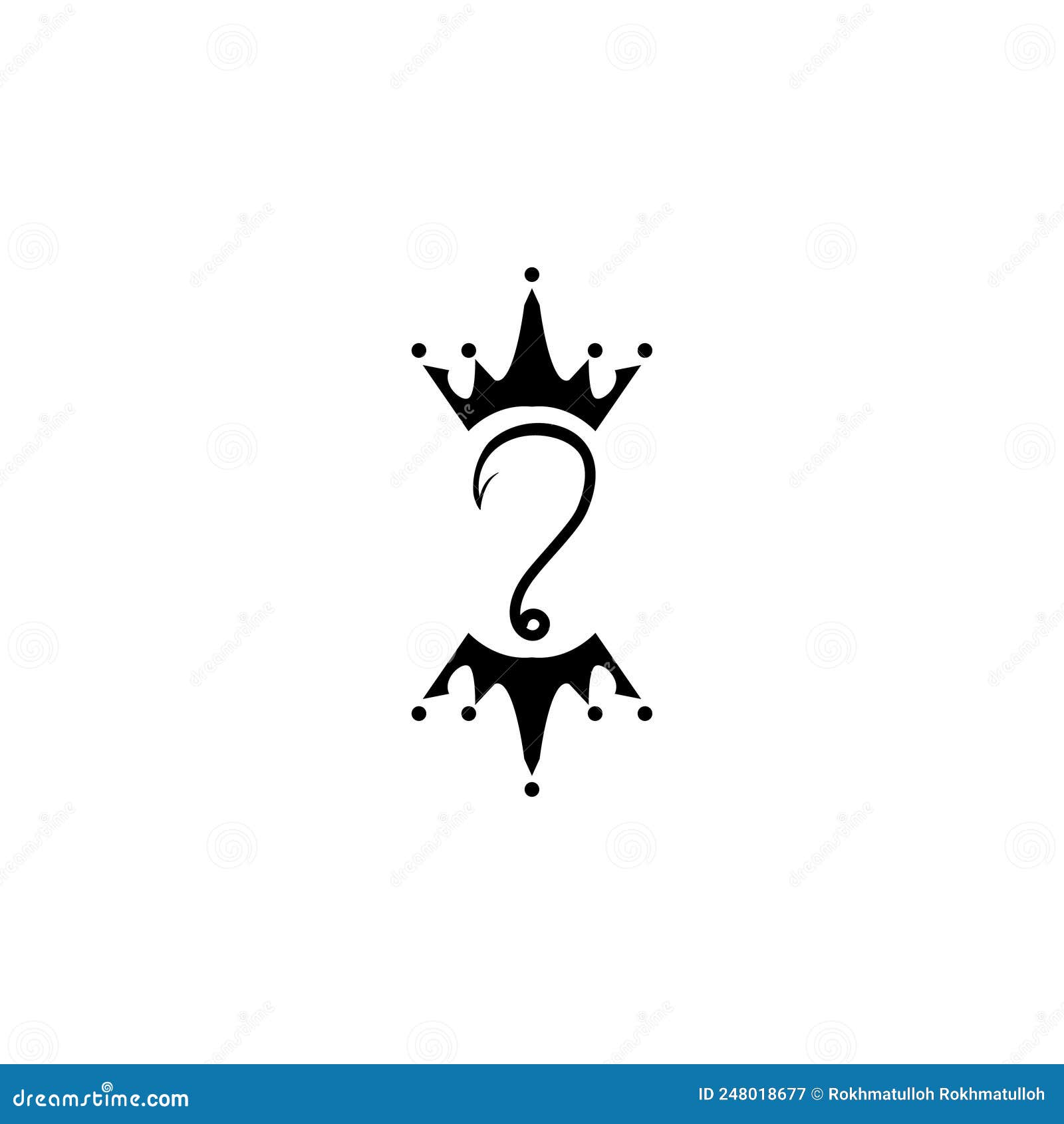 Fishing Hook Logo Template King Crown Illustration Vector Design Stock ...