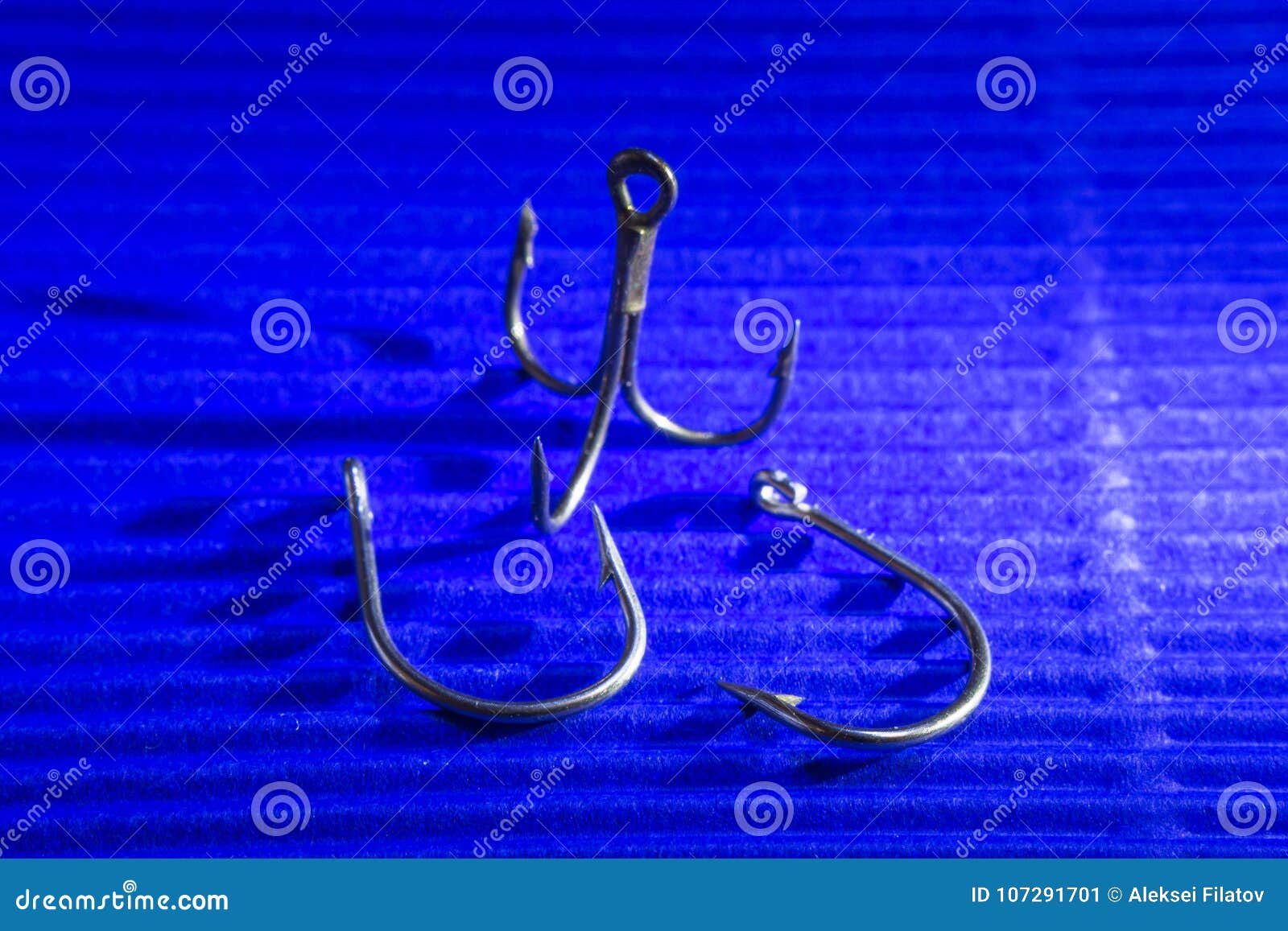Fishing Hook Over Blue Background Stock Image - Image of lure, entice ...