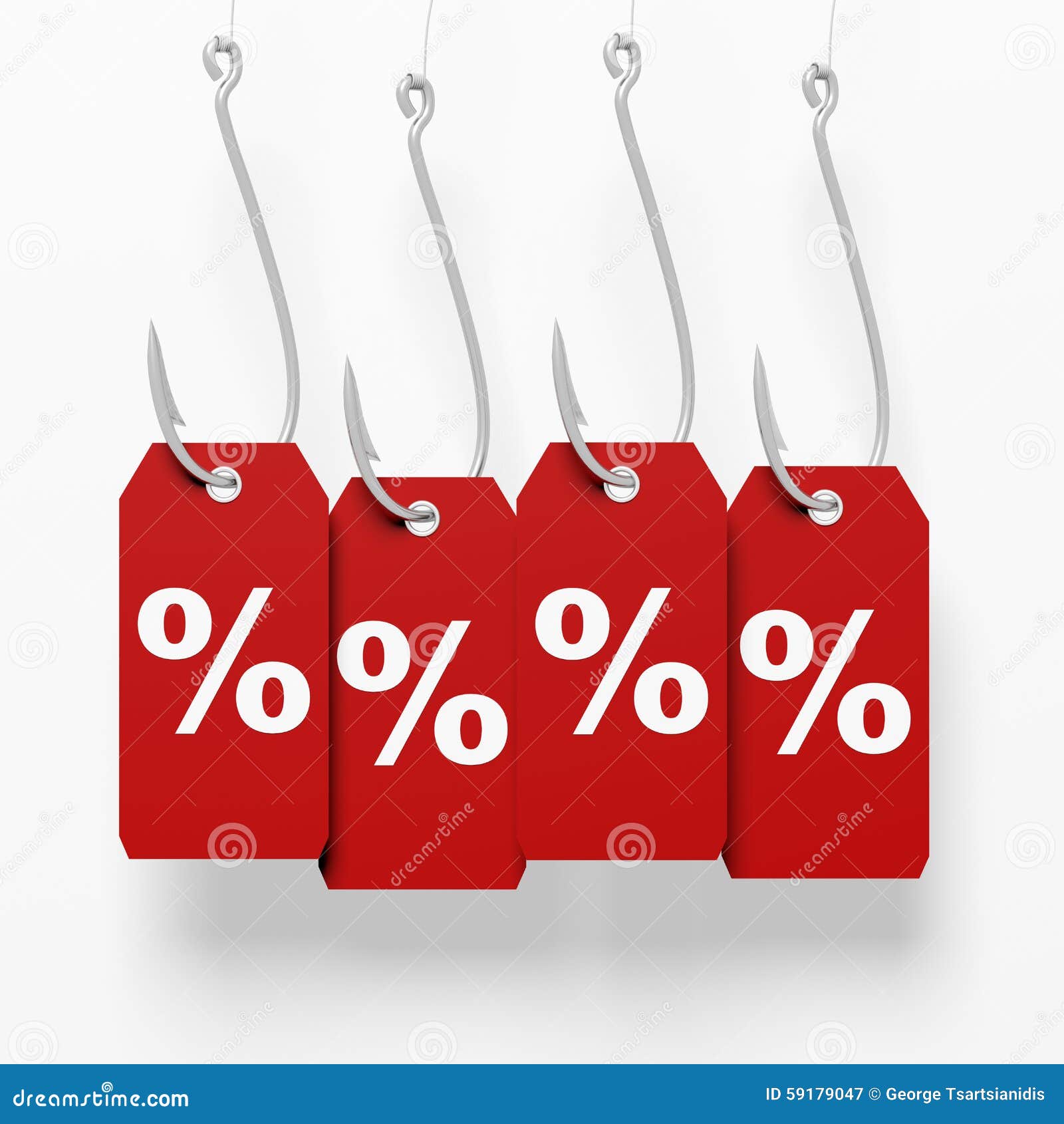Fishing Hook with Price Tags Stock Illustration - Illustration of label ...