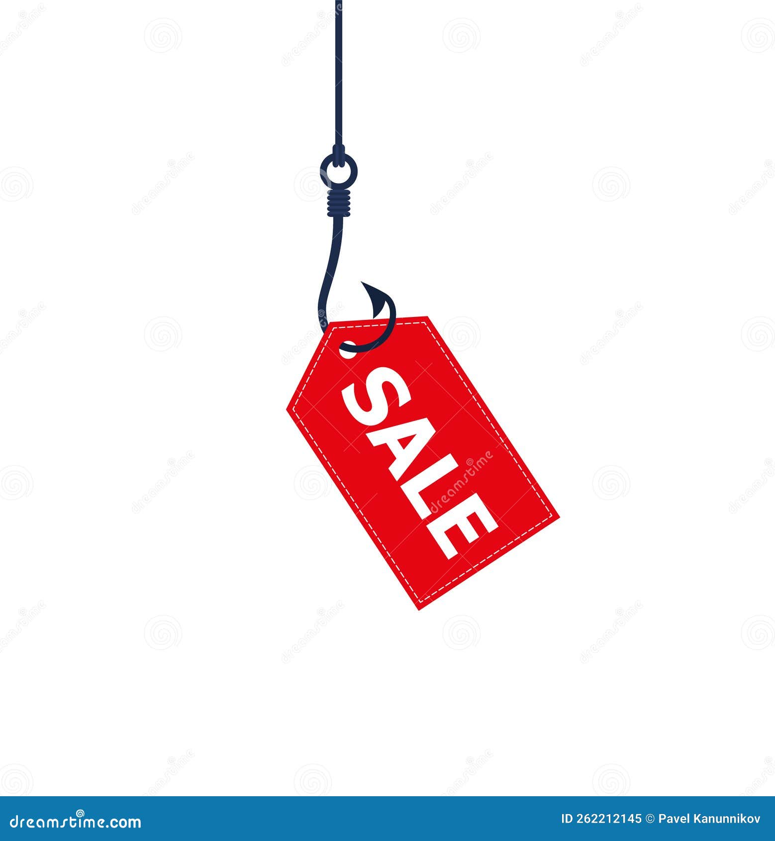 Fishing Hook with a Red Sale Label. Sale Concept Stock Vector ...