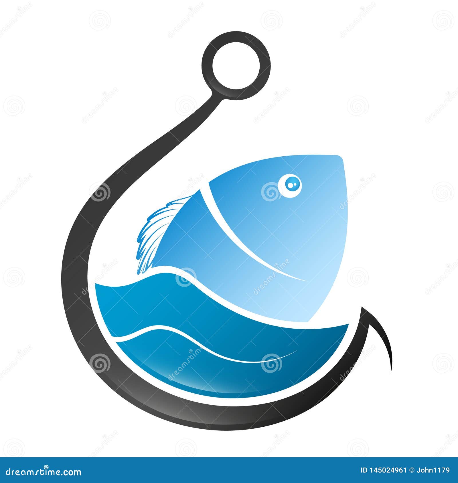 Fishing Hook Silhouette for Fishing Stock Illustration - Illustration ...