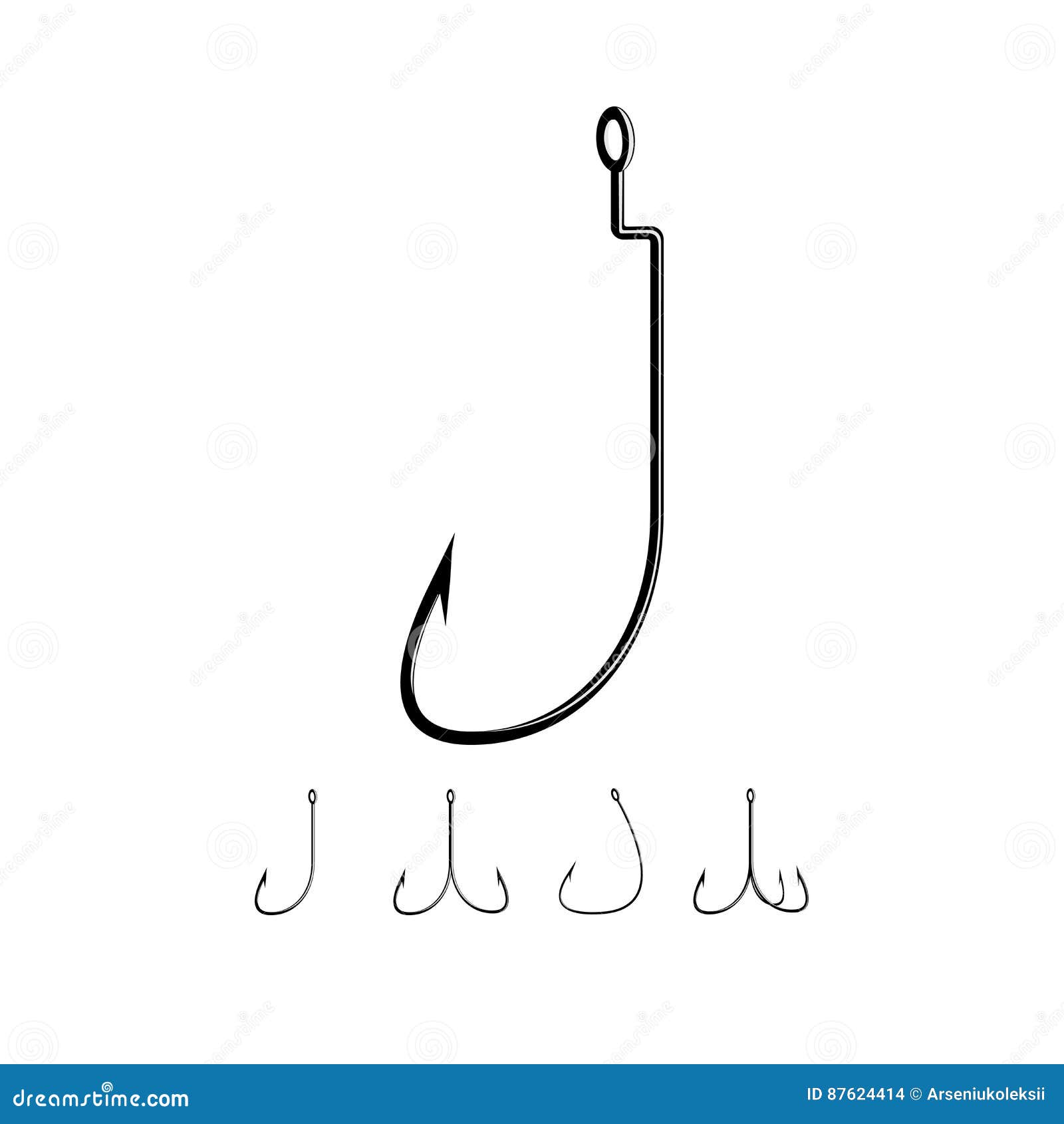 Fishing Hook. Vector Illustration Stock Vector - Illustration of metal ...
