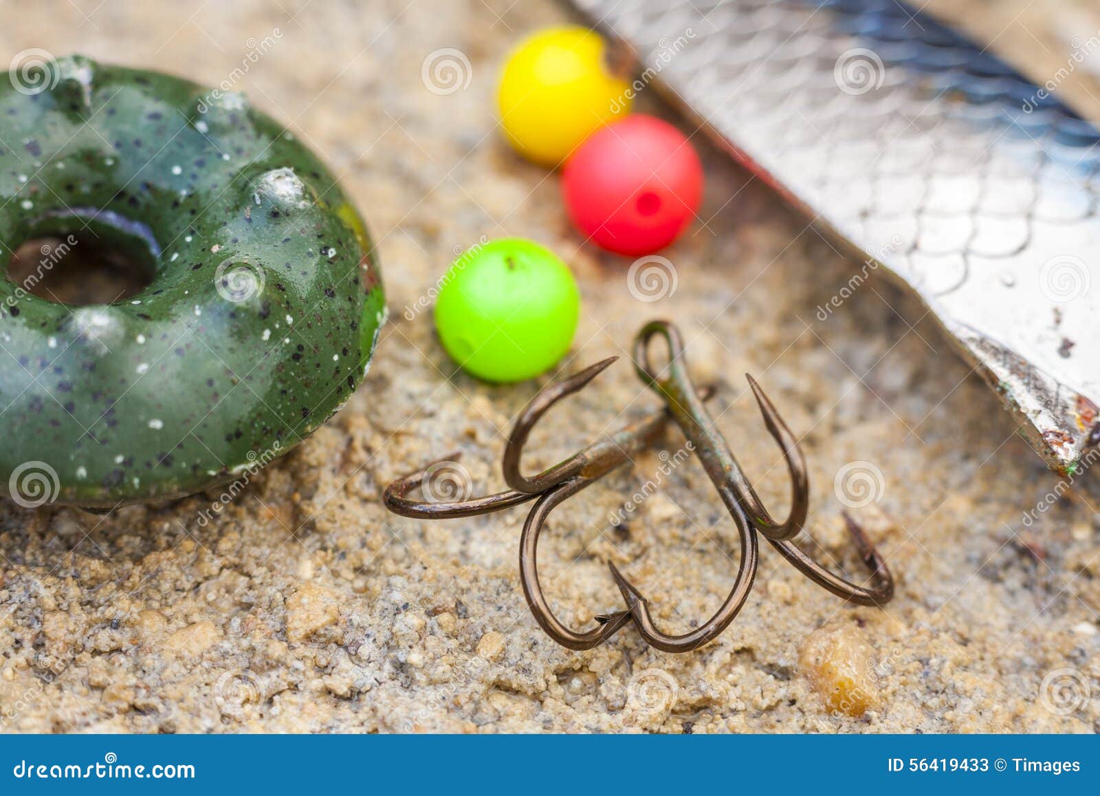 Fishing hooks stock image. Image of fishing, closeup - 56419433