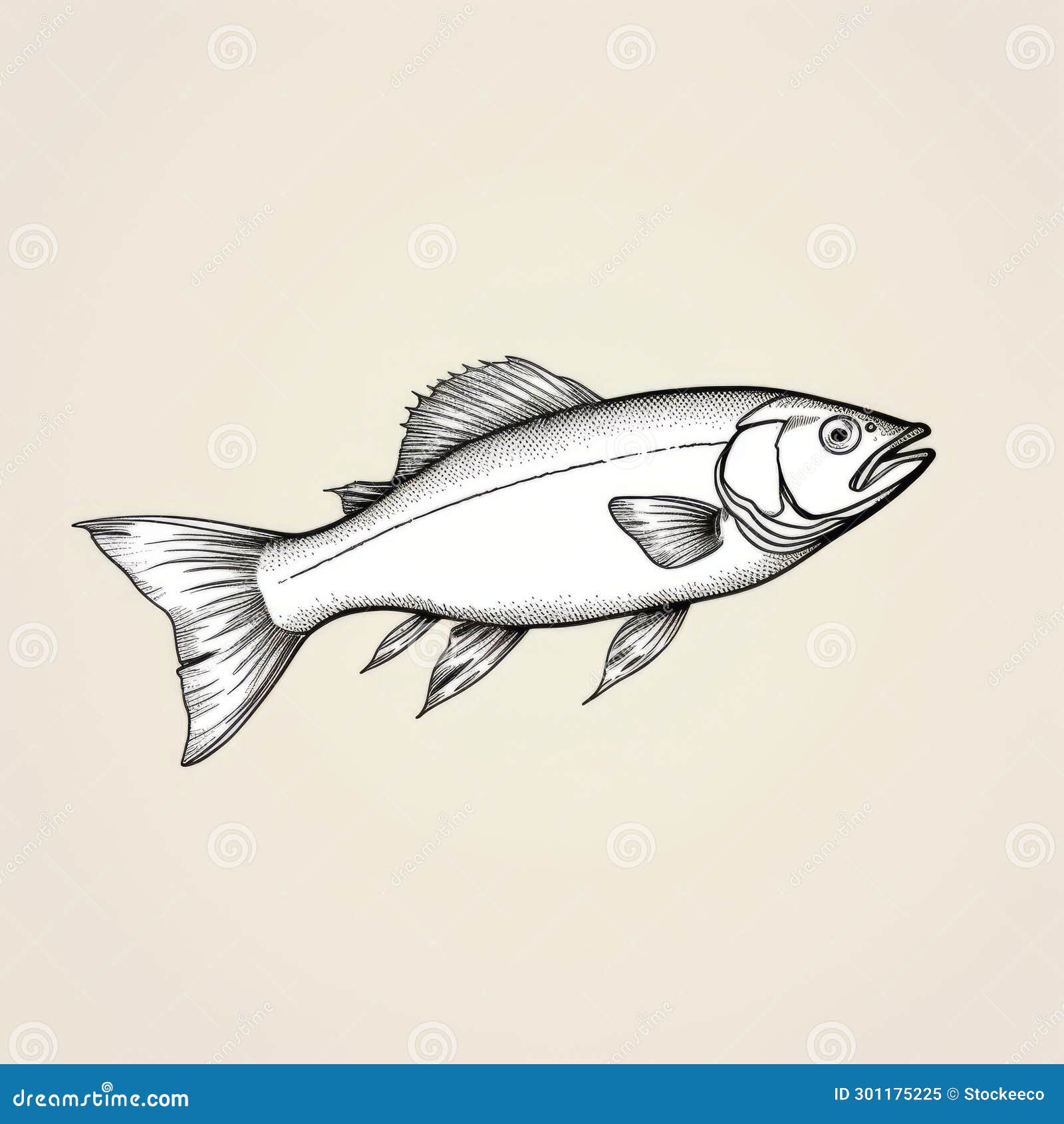 Distorted Proportions: a Vintage Fish Illustration Stock Illustration ...