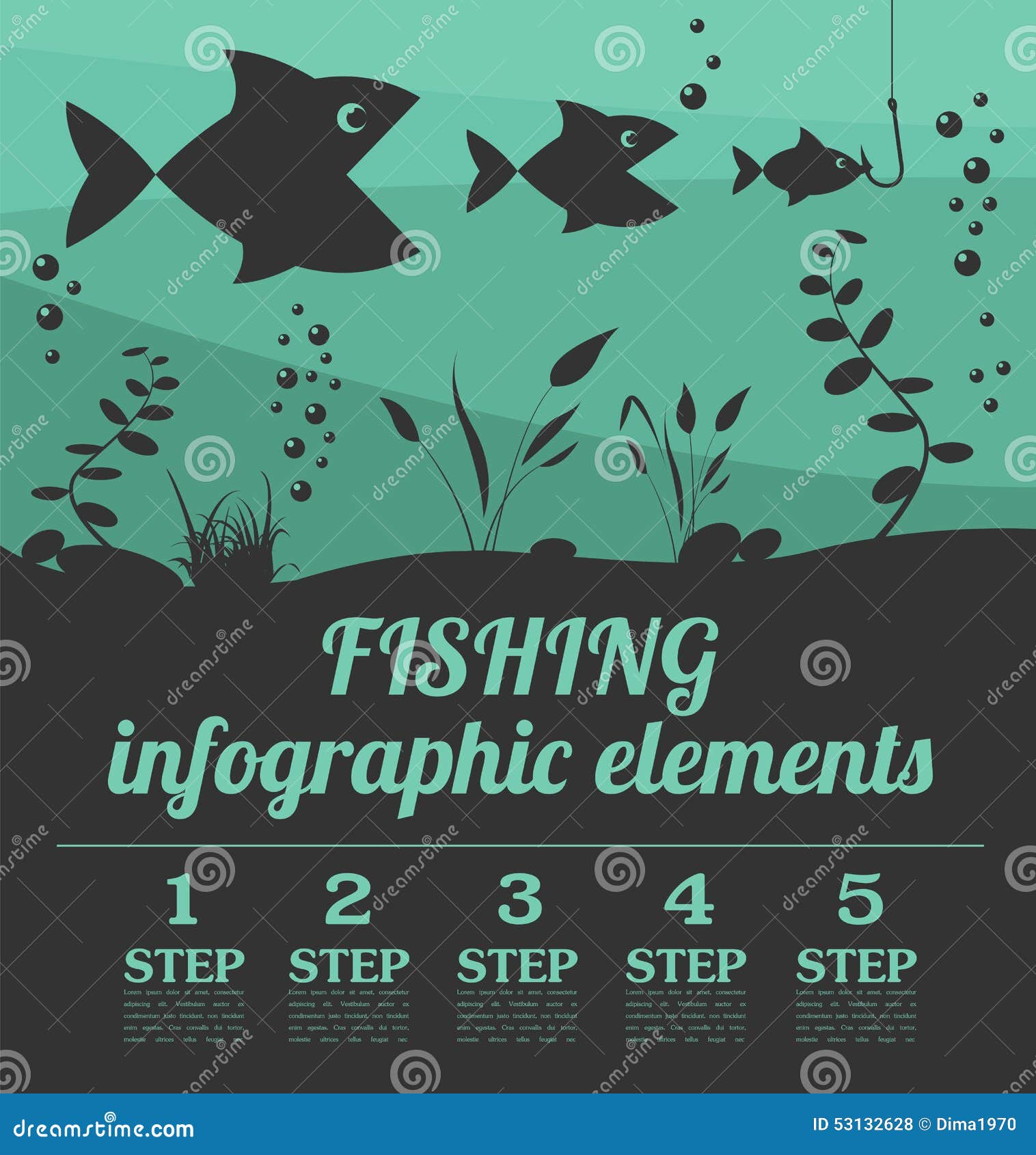Fishing Infographic Elements. Set Elements for Creating Your Own Stock ...