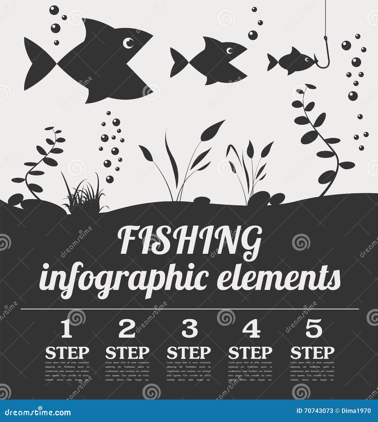 Fishing Infographic Elements. Set Elements for Creating Your Own Stock ...