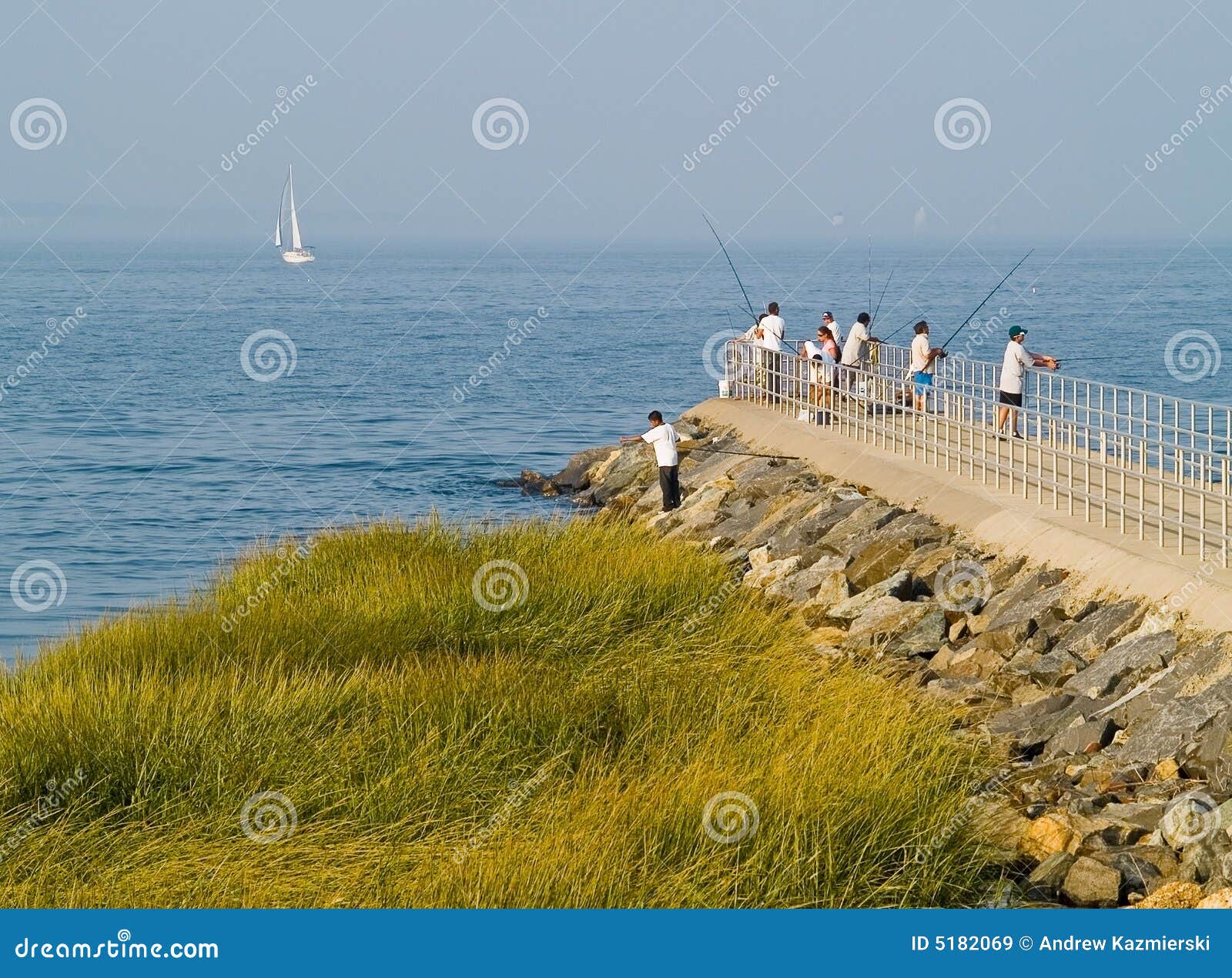 Fishing on jetty stock image. Image of oceanfront, ocean - 5182069