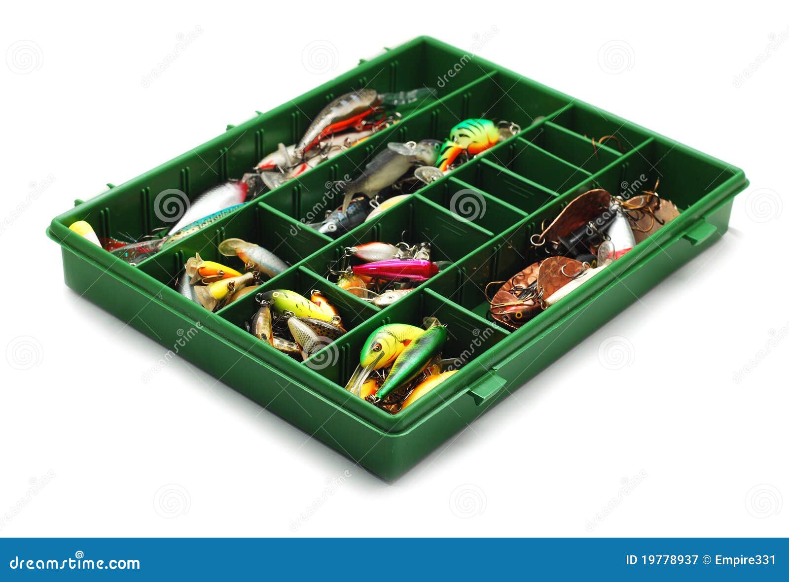 Fishing kit stock image. Image of toolbox, tackle, plastic - 19778937