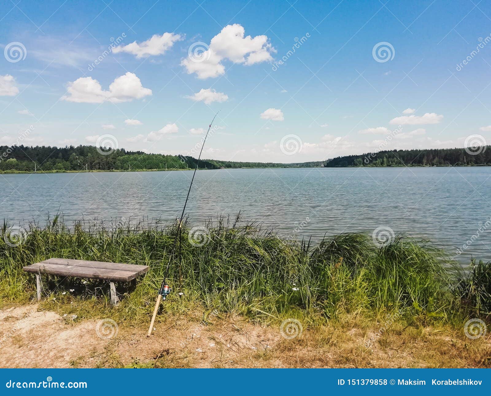 Fishing on the Lake at Sunset. Fishing Background Stock Photo - Image ...