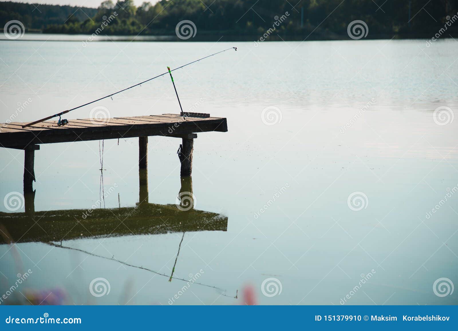 Fishing on the Lake at Sunset. Fishing Background Stock Photo - Image ...