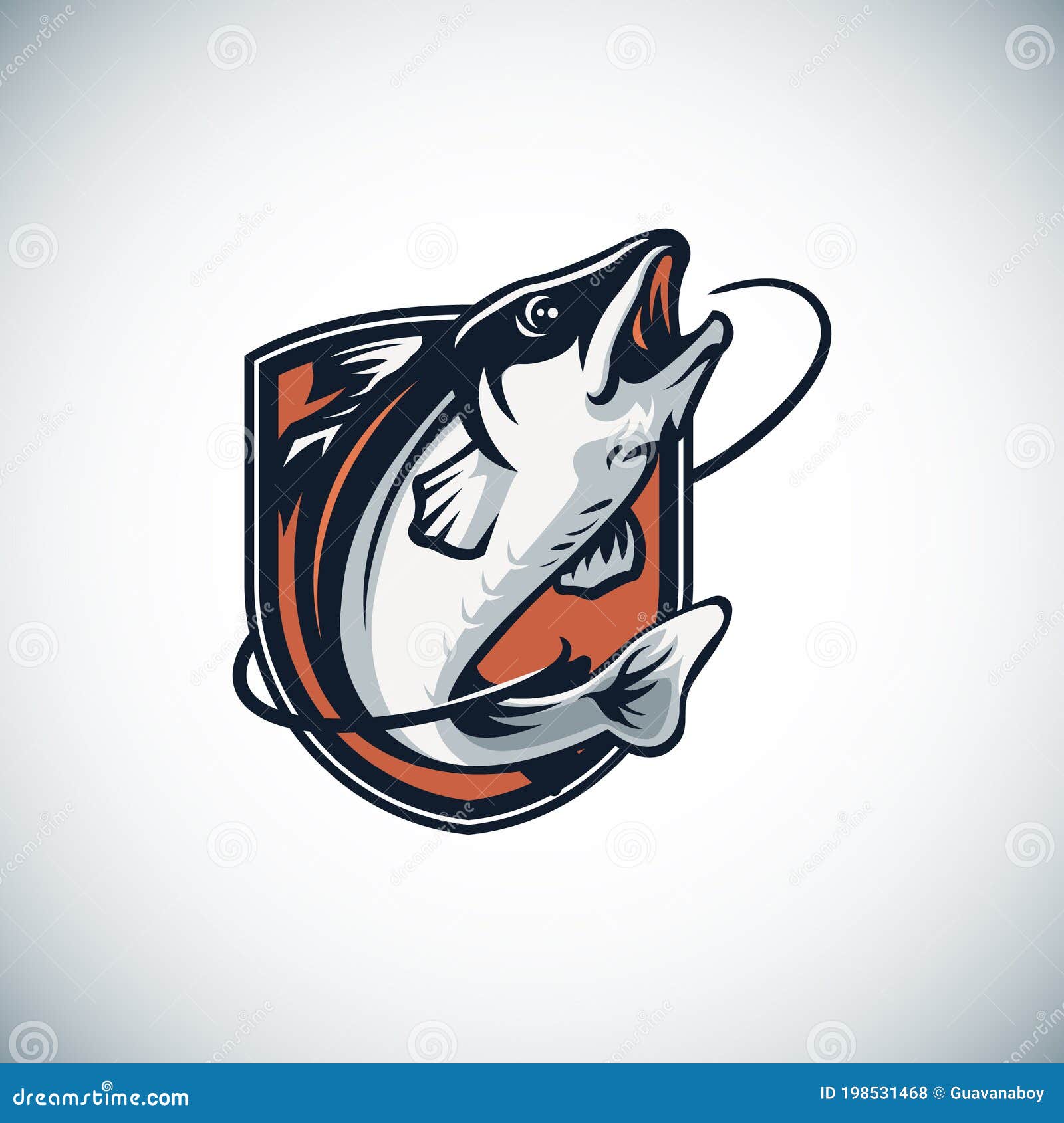 Bash Fishing Logo Design Template Stock Vector - Illustration of catch ...