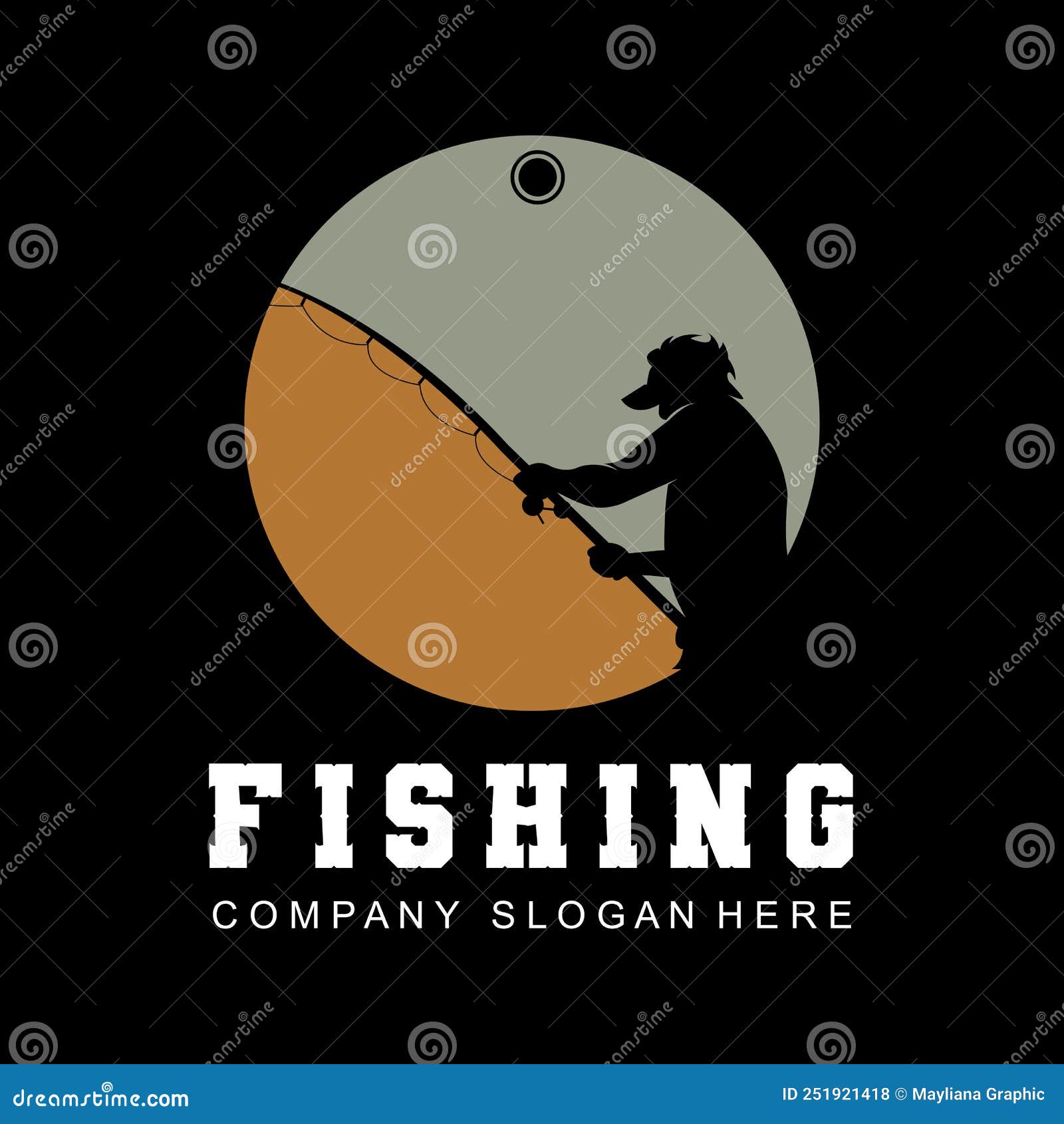 Fishing Logo Design, Fish Hunting Vector Illustration Stock Vector ...