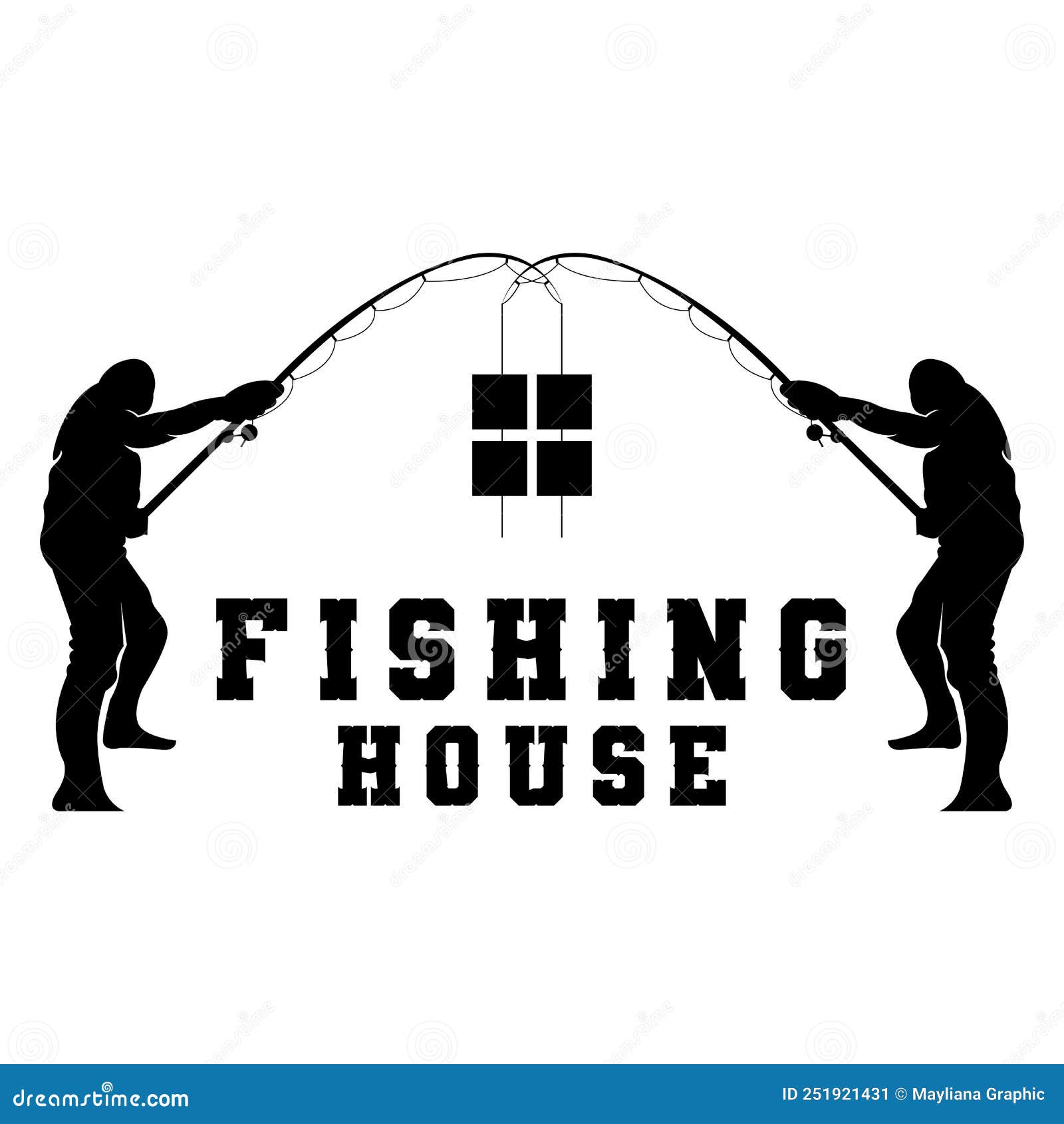 Fishing Logo Design, Fish Hunting Vector Illustration Stock Vector ...
