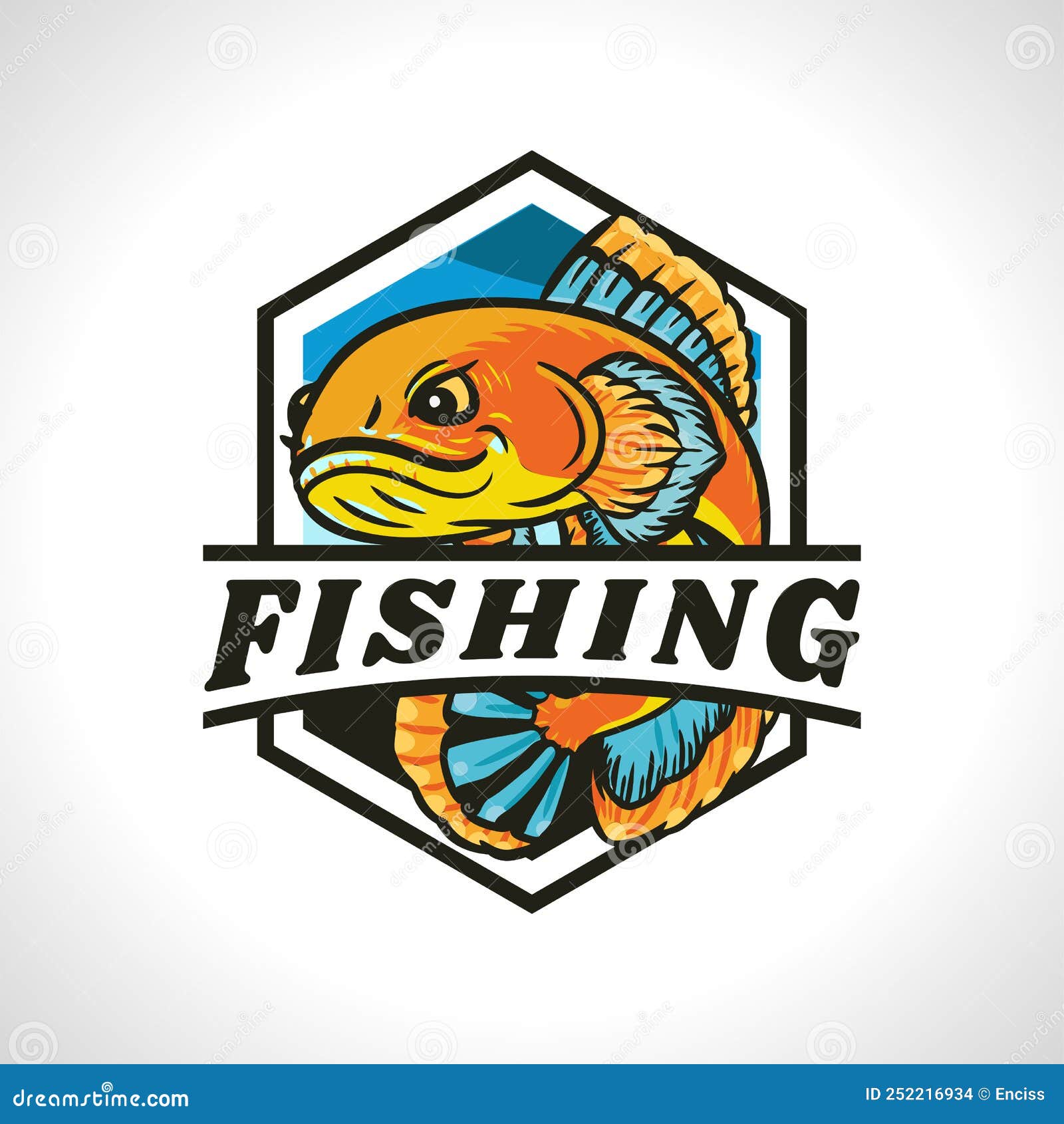 A Fishing Logo Editable Vector Stock Illustration - Illustration of ...
