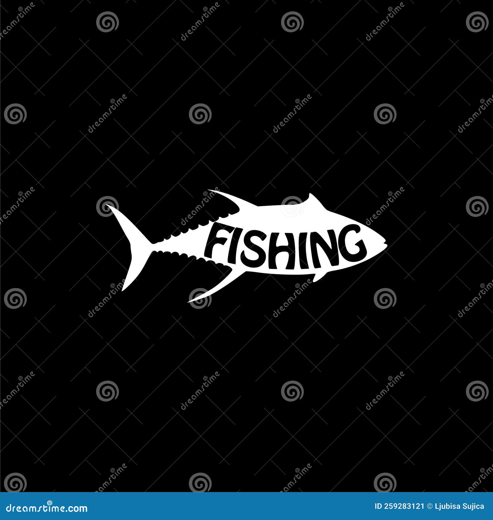 Fishing Logo Icon Isolated on Dark Background Stock Vector ...