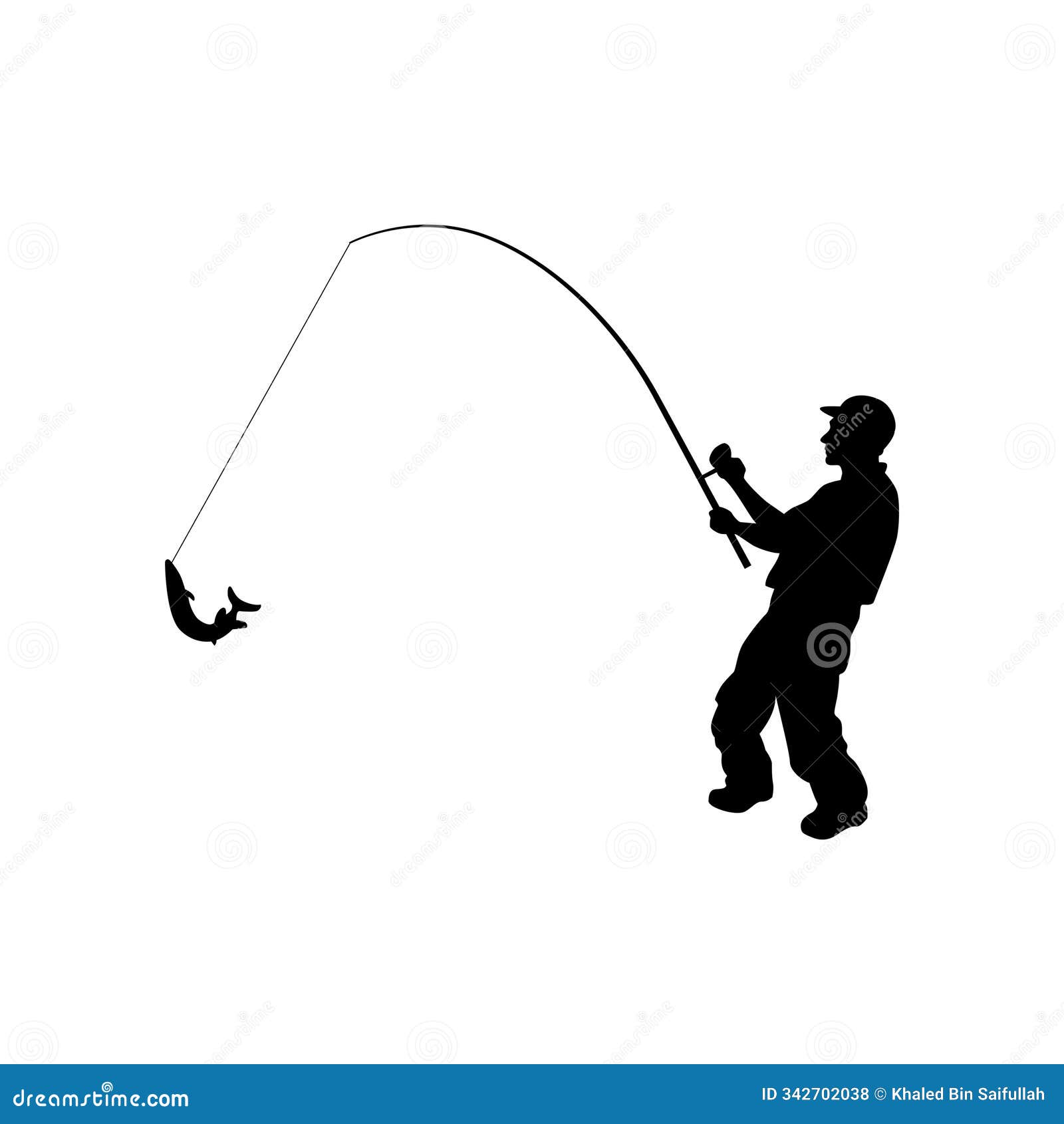 Fishing Logo Icon Vector Illustration. Catch Fish Icon Silhouette ...