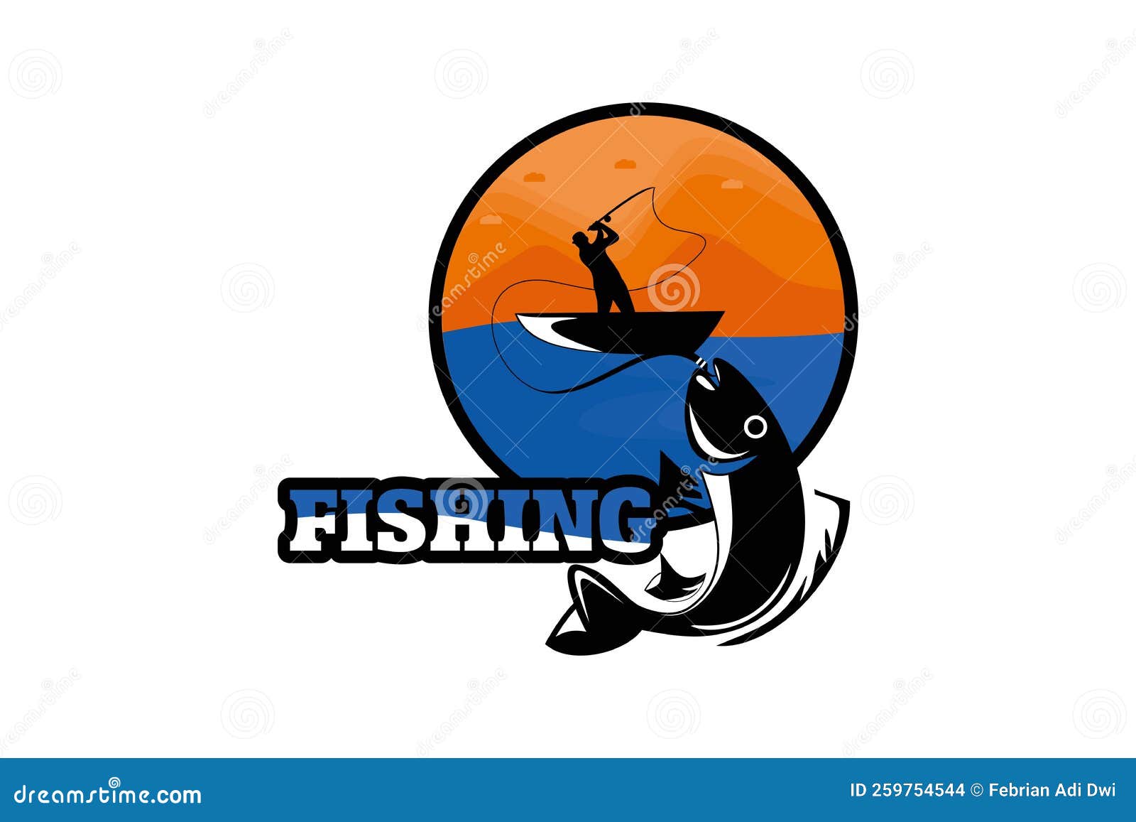 Fishing Logo, Fishing Vintage Logo Design Vector Illustration Stock ...