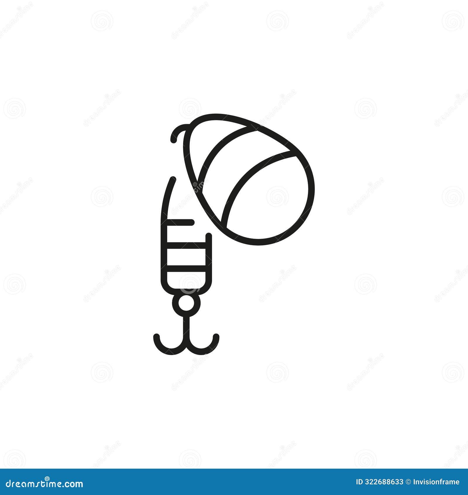 Fishing Lure and Float Icon Stock Illustration - Illustration of lake ...