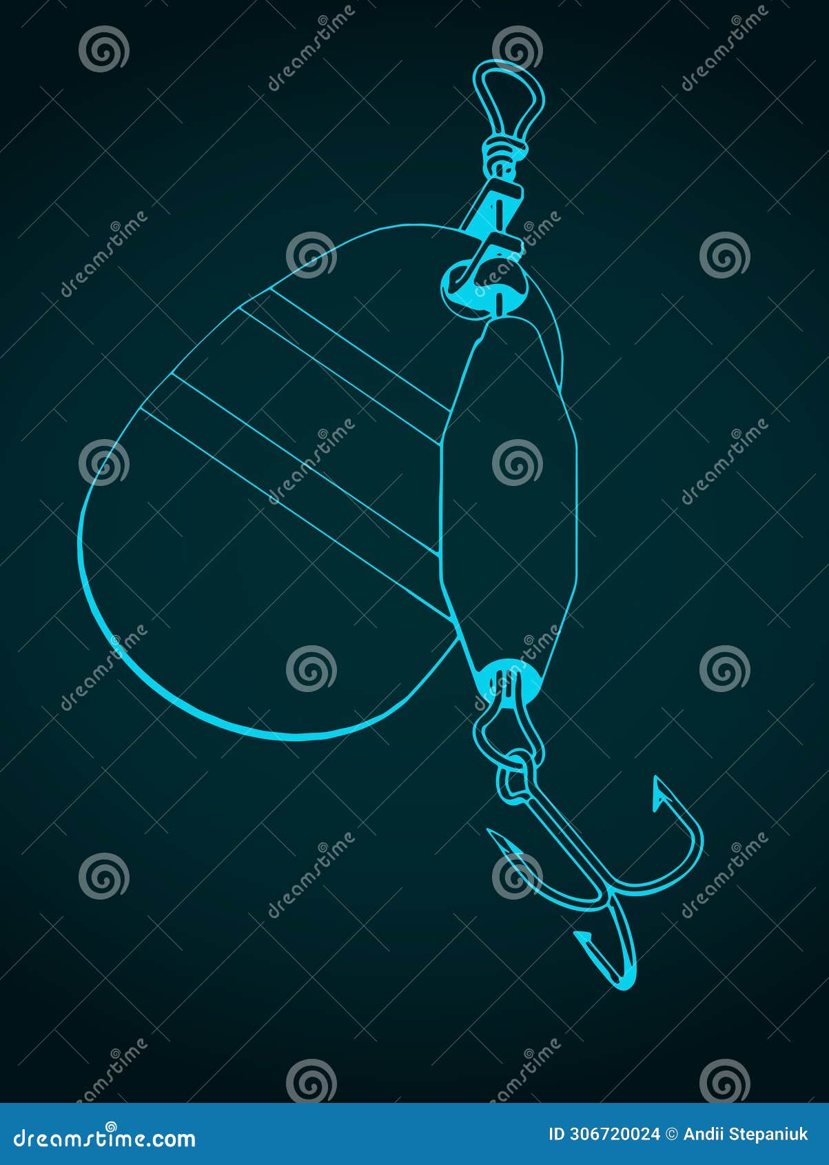 Fishing lure stock illustration. Illustration of blueprint - 306720024
