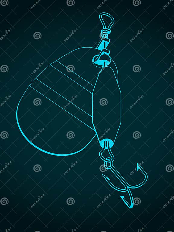 Fishing lure stock illustration. Illustration of blueprint - 306720024