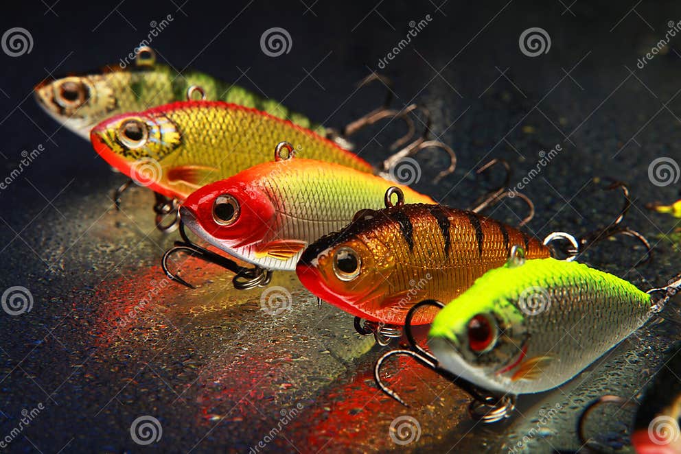Fishing lures stock image. Image of real, realistic, iron - 13279395