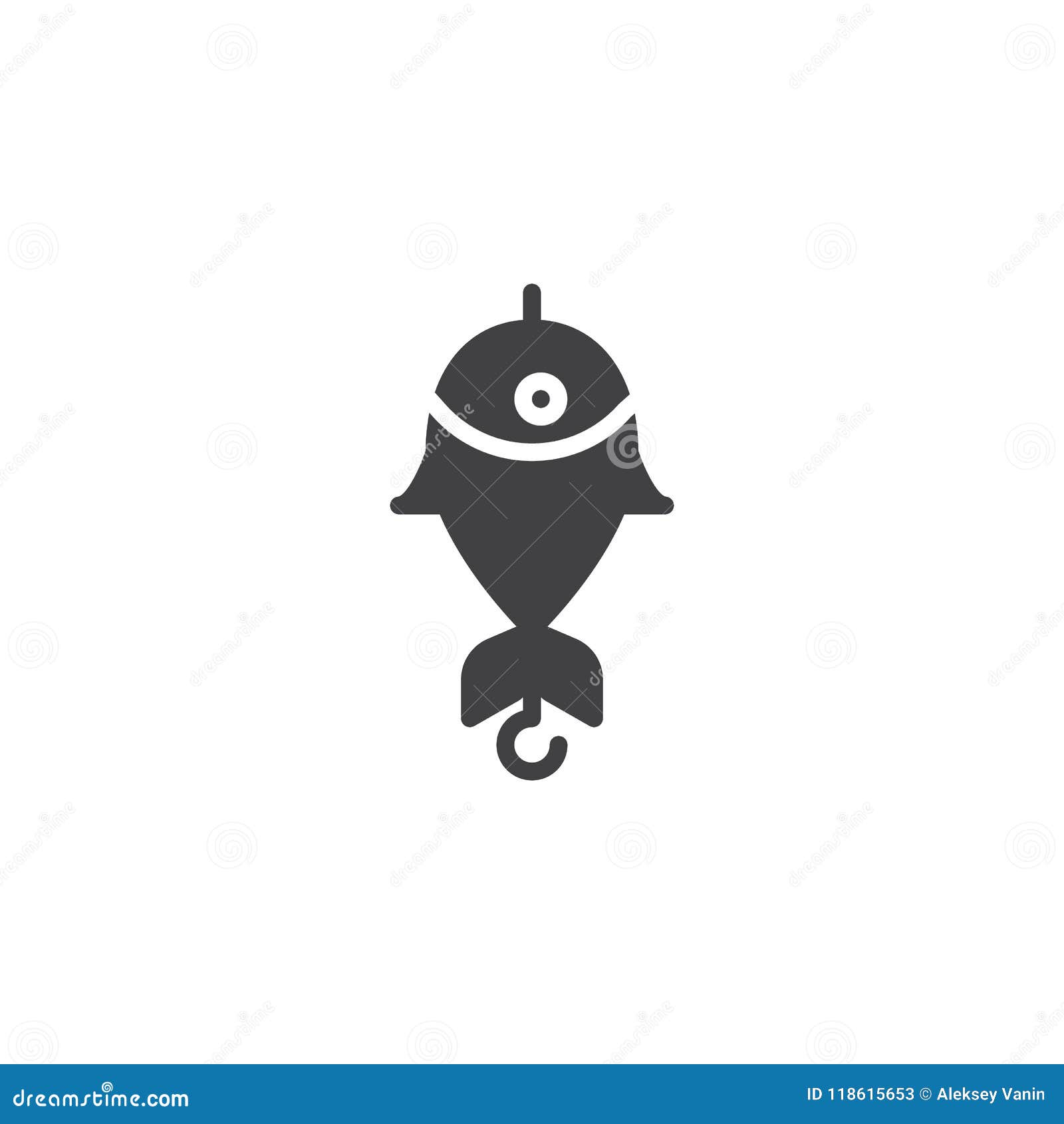 Fishing lures vector icon stock vector. Illustration of angler - 118615653