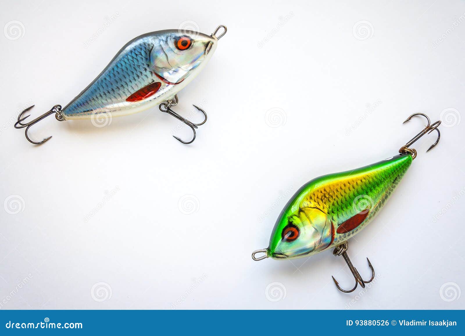 Fishing lures on white stock photo. Image of colorful - 93880526