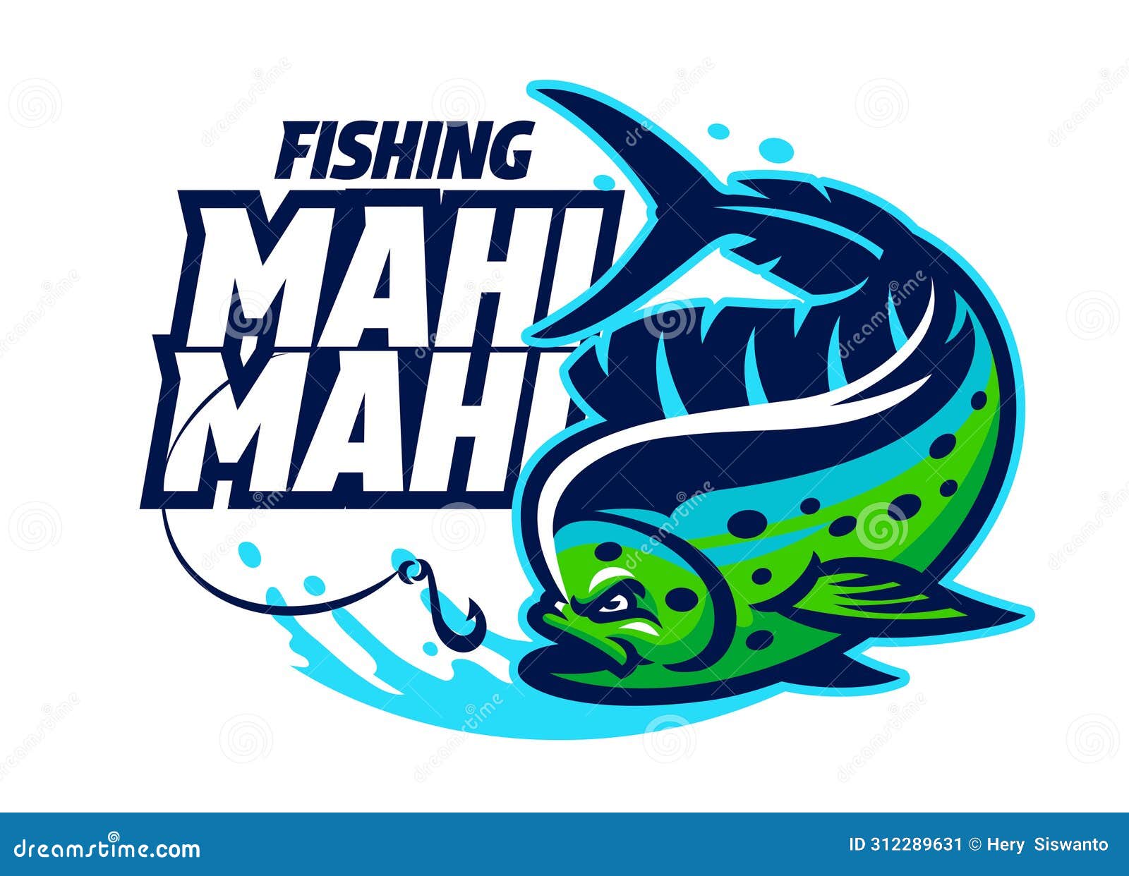 Fishing Mahi Mahi Logo Mascot Design Stock Vector - Illustration of ...