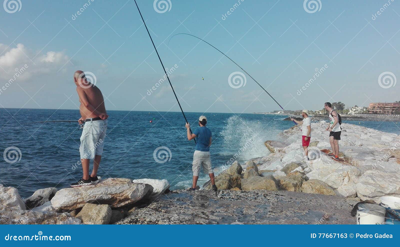 Fishing MALAGA editorial stock photo. Image of fishing - 77667163
